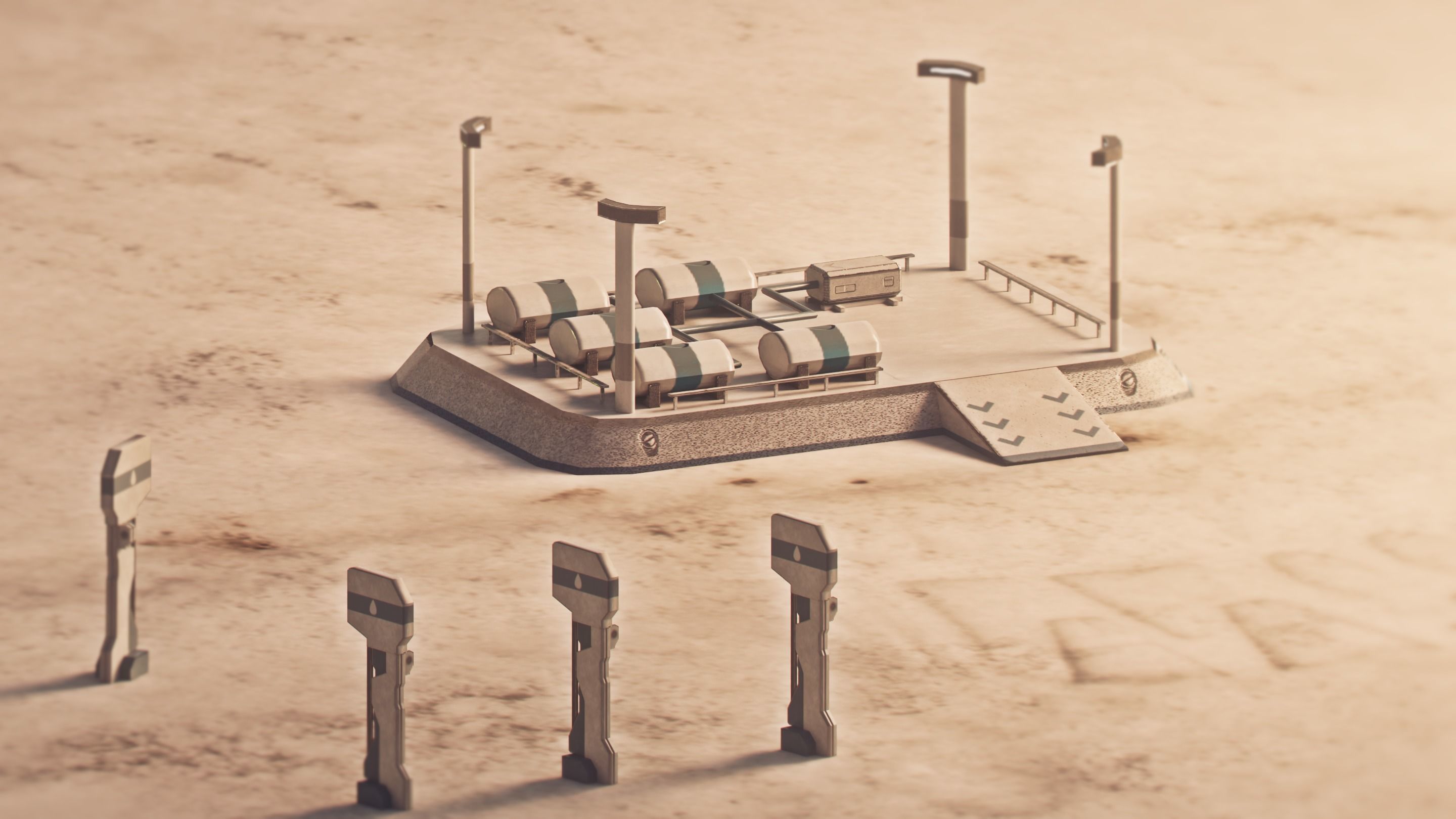 3D Model Collection Space base buildings VR / AR / low-poly | CGTrader