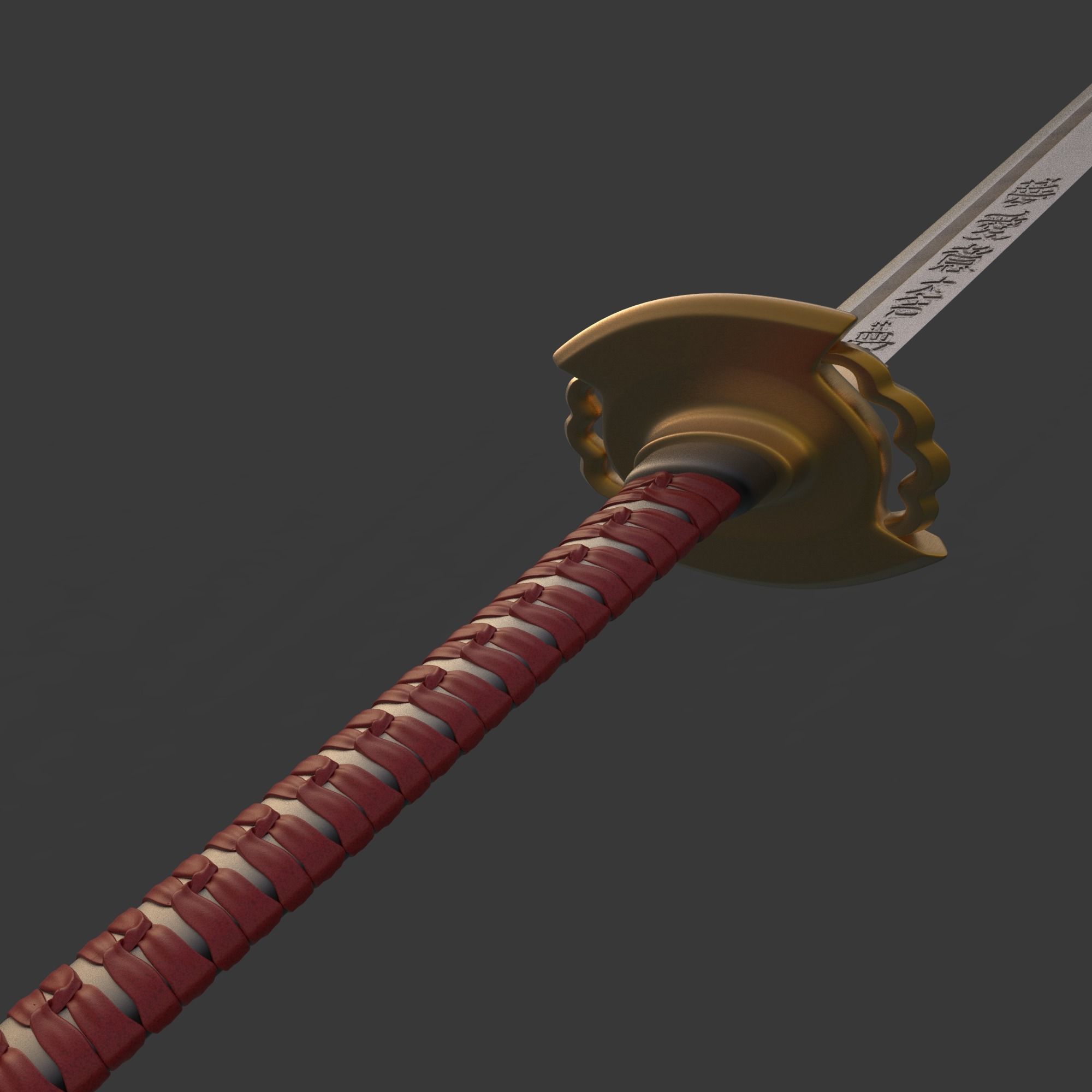 Shinigami Katana Sword - Japanese Samurai Sword 3D model 3D printable | CGTrader