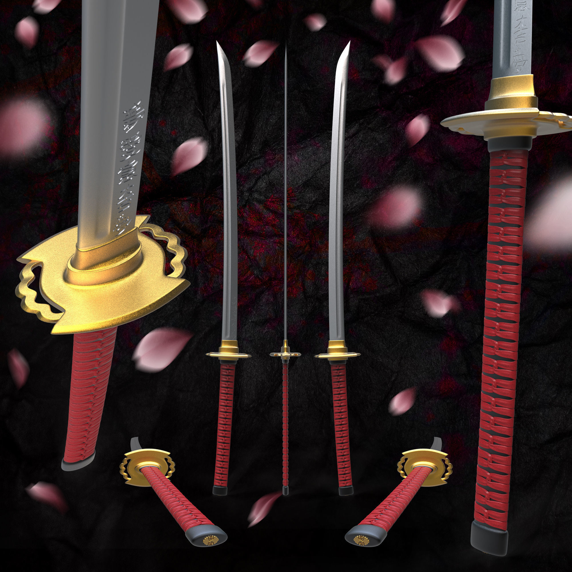 Shinigami Katana Sword - Japanese Samurai Sword 3D model 3D printable ...