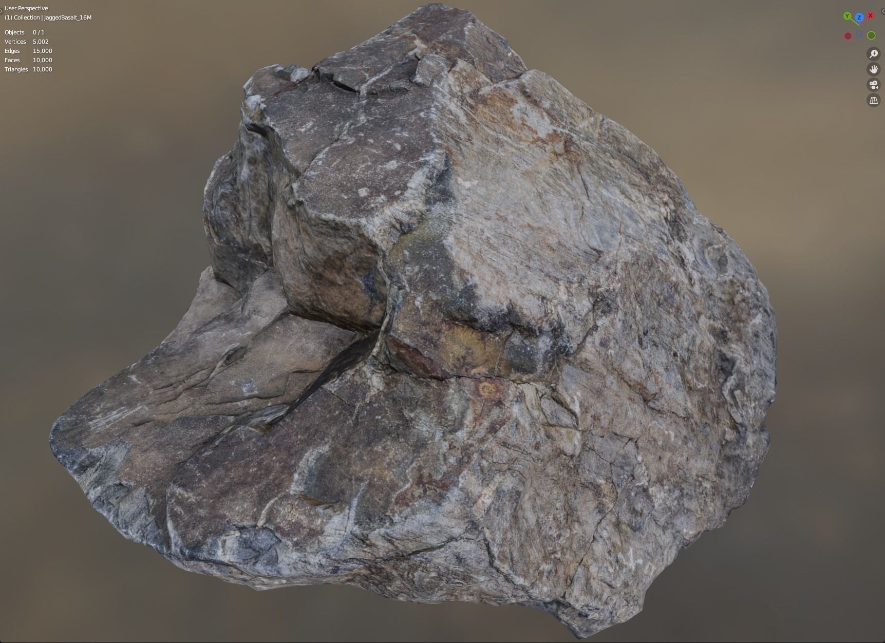 3D model Jagged Basalt- 8K Textures - 6 Mesh Resolutions VR / AR / low ...