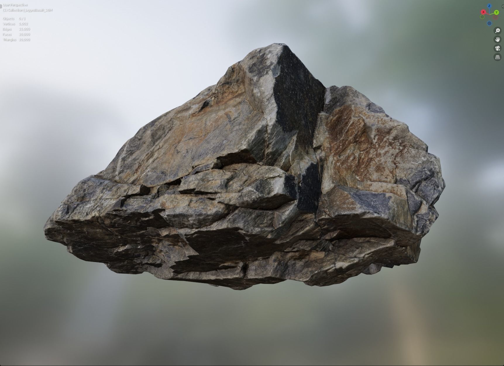 3D model Jagged Basalt- 8K Textures - 6 Mesh Resolutions VR / AR / low ...