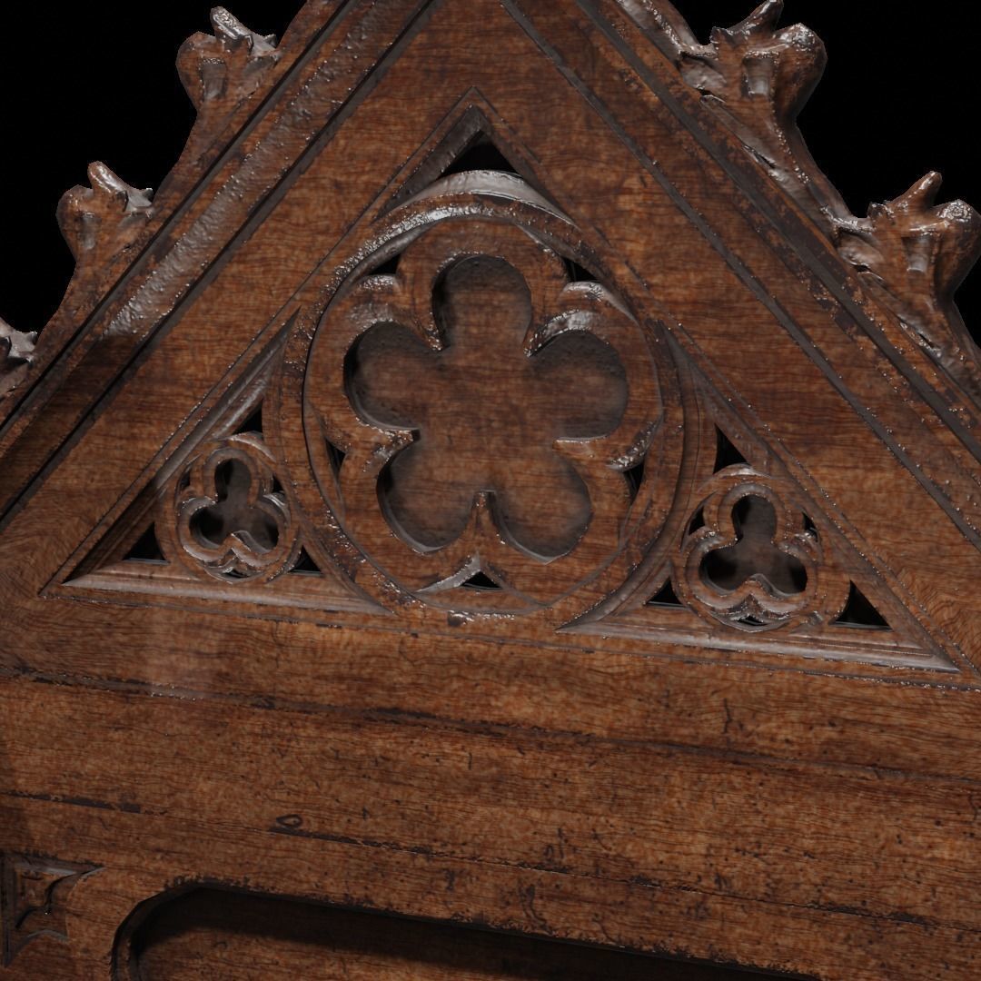 Gothic Church Bench 3D model | CGTrader