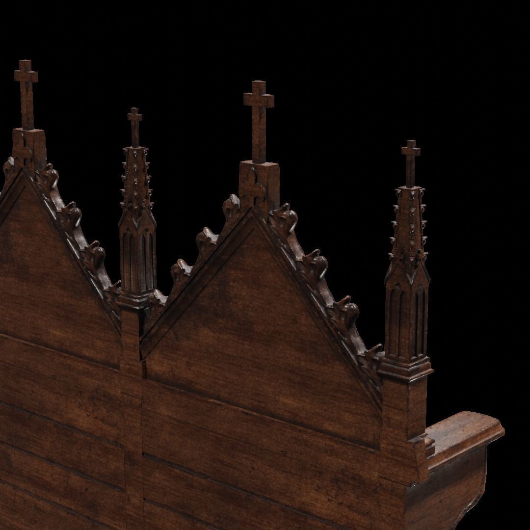Gothic Church Bench 3D model | CGTrader