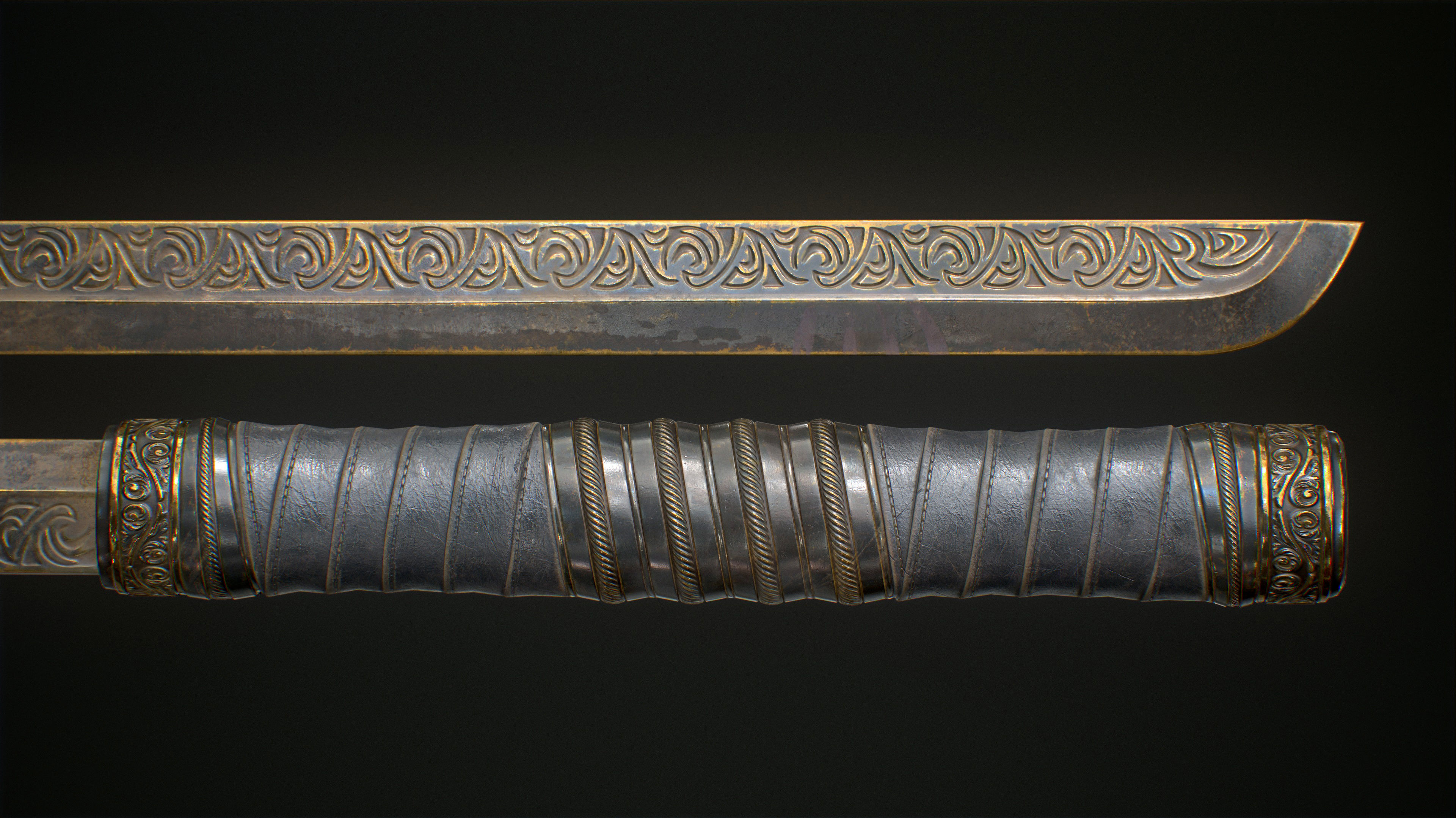 3D model Ornamental sword Low-poly Game-Ready PBR VR / AR / low-poly ...