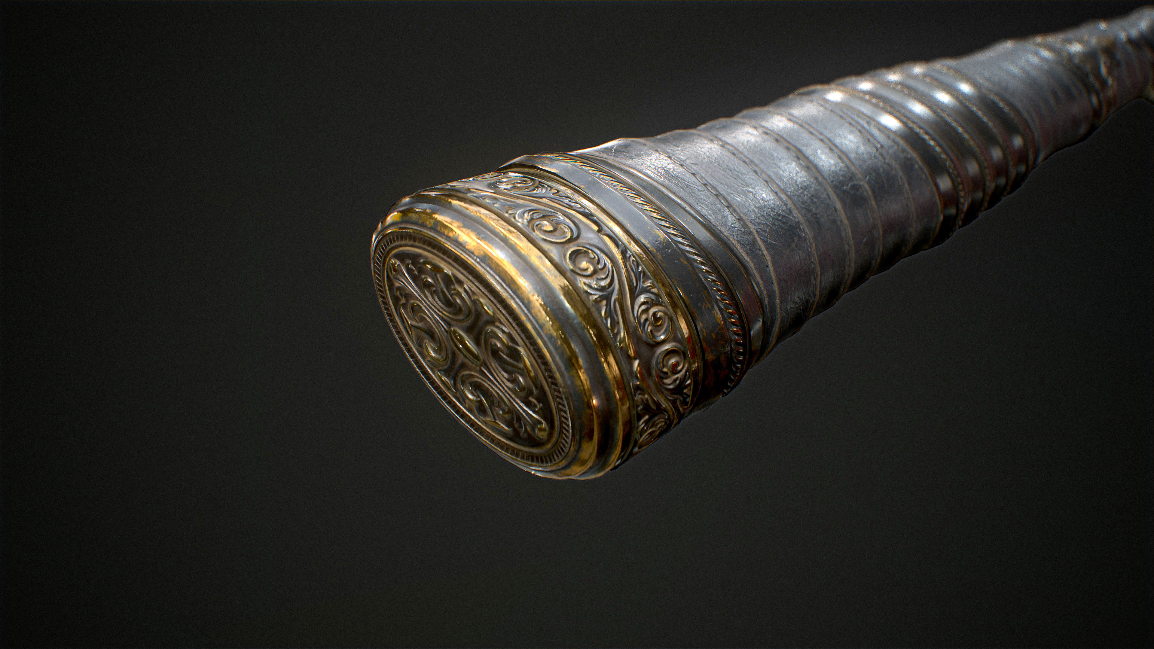 3D model Ornamental sword Low-poly Game-Ready PBR VR / AR / low-poly ...