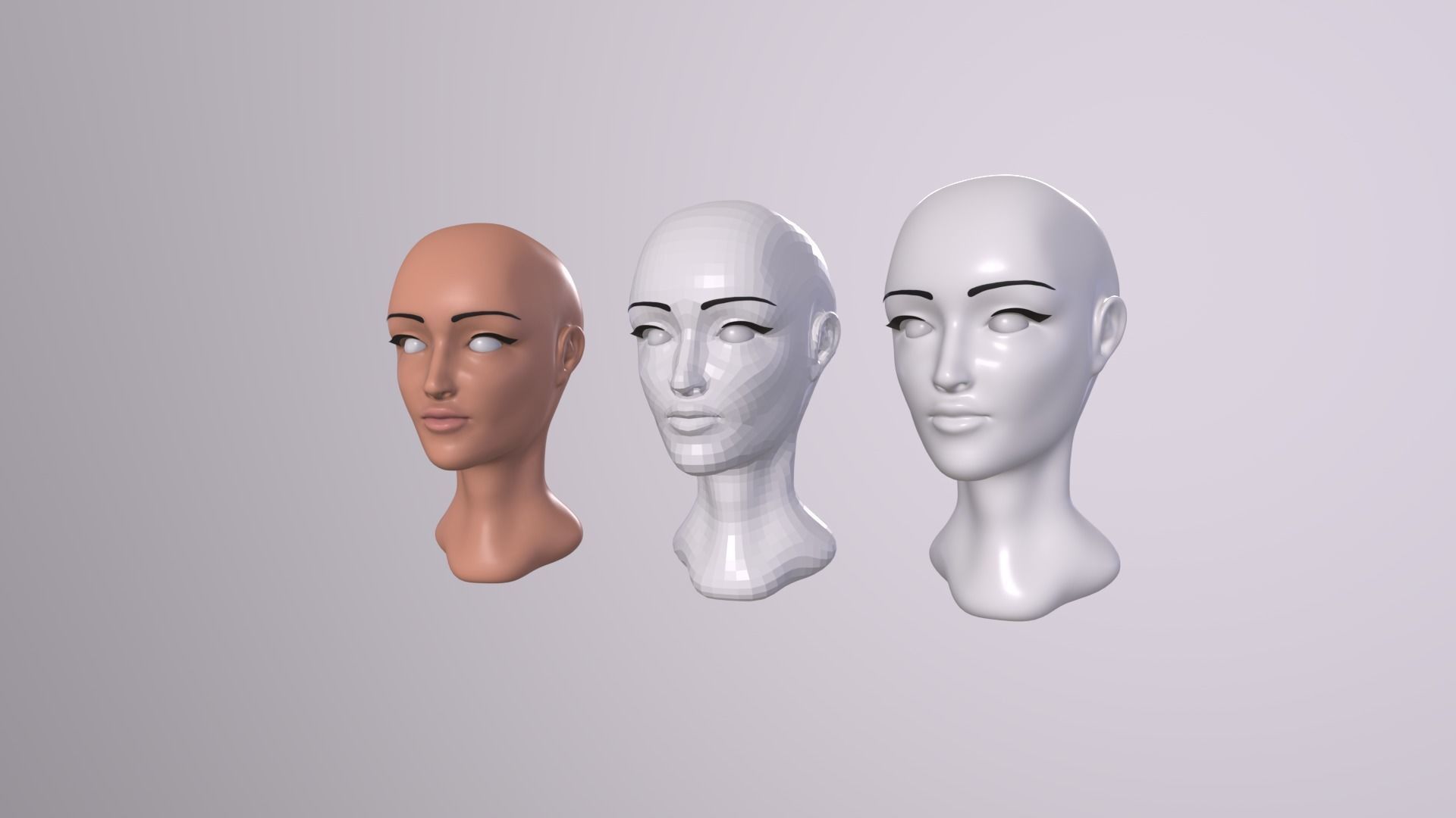 3D model Female Head Base mesh VR / AR / low-poly | CGTrader
