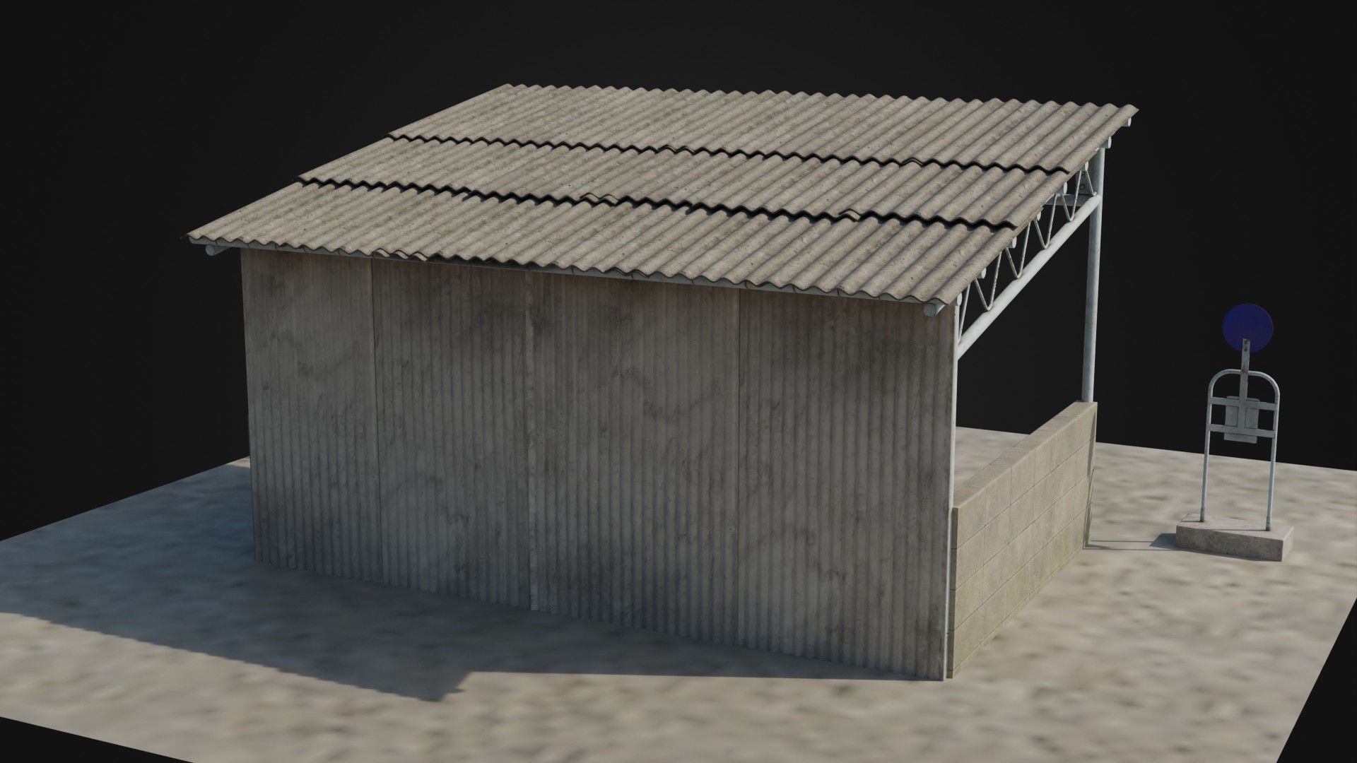 3D model Old Japanese Bus Stop VR / AR / low-poly | CGTrader