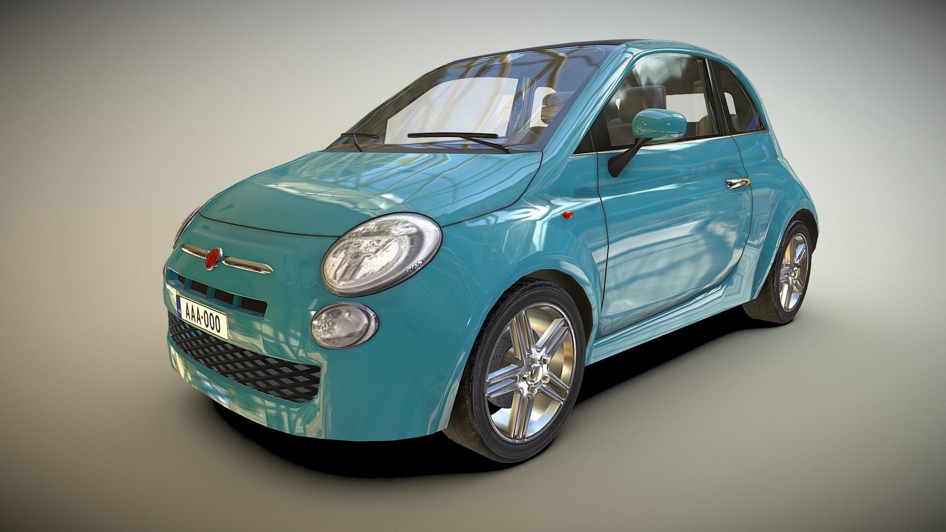 3D model FIAT 500 VR / AR / low-poly | CGTrader