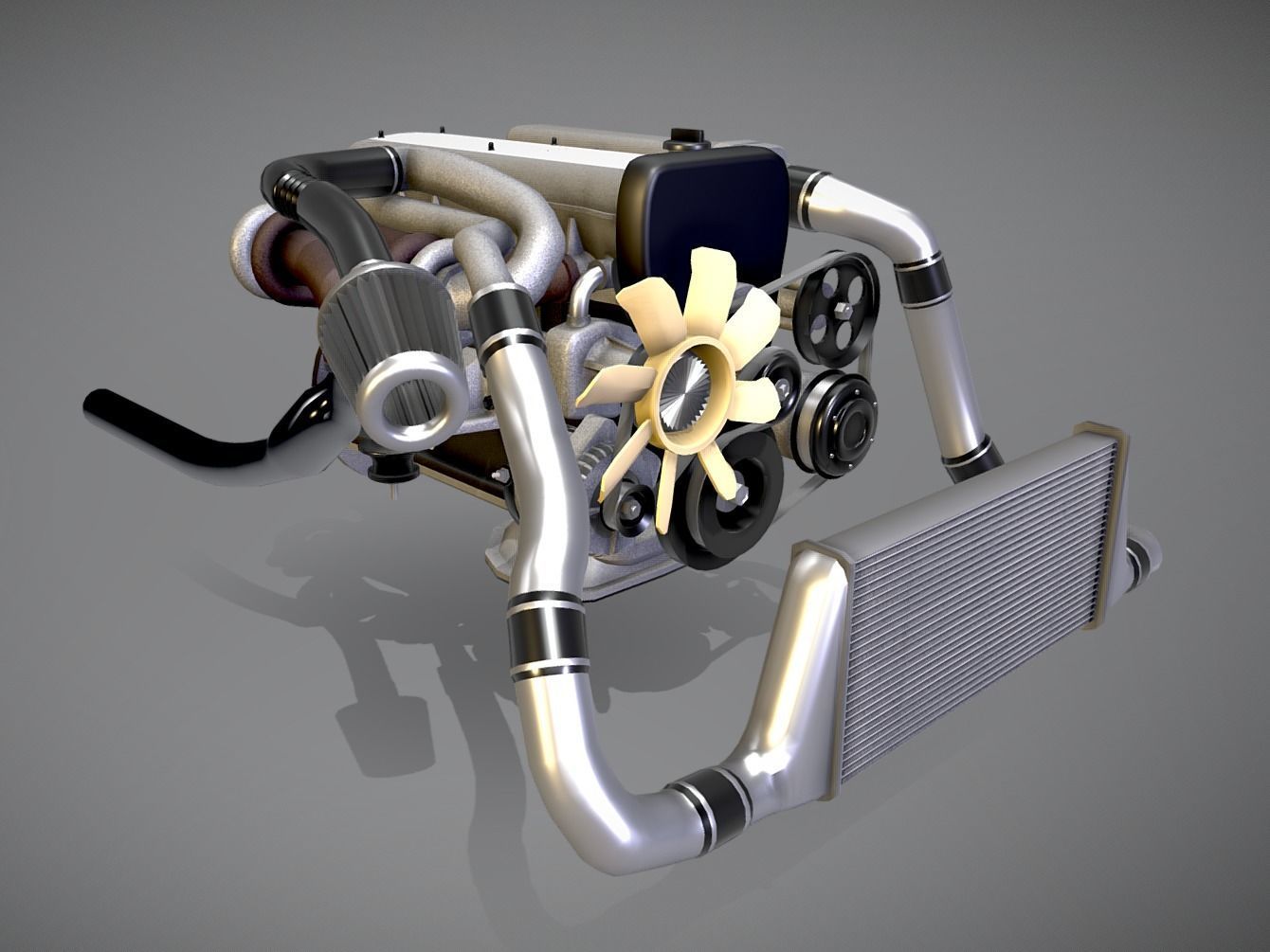3D model Engine Inline 6 cylinders Animated VR / AR / low-poly | CGTrader