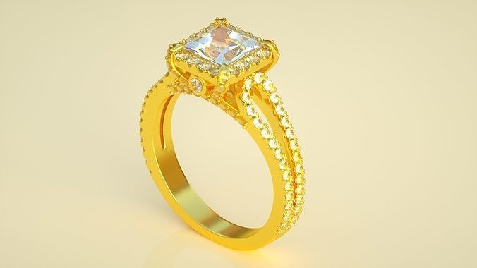 3D model diamond ring VR / AR / low-poly | CGTrader