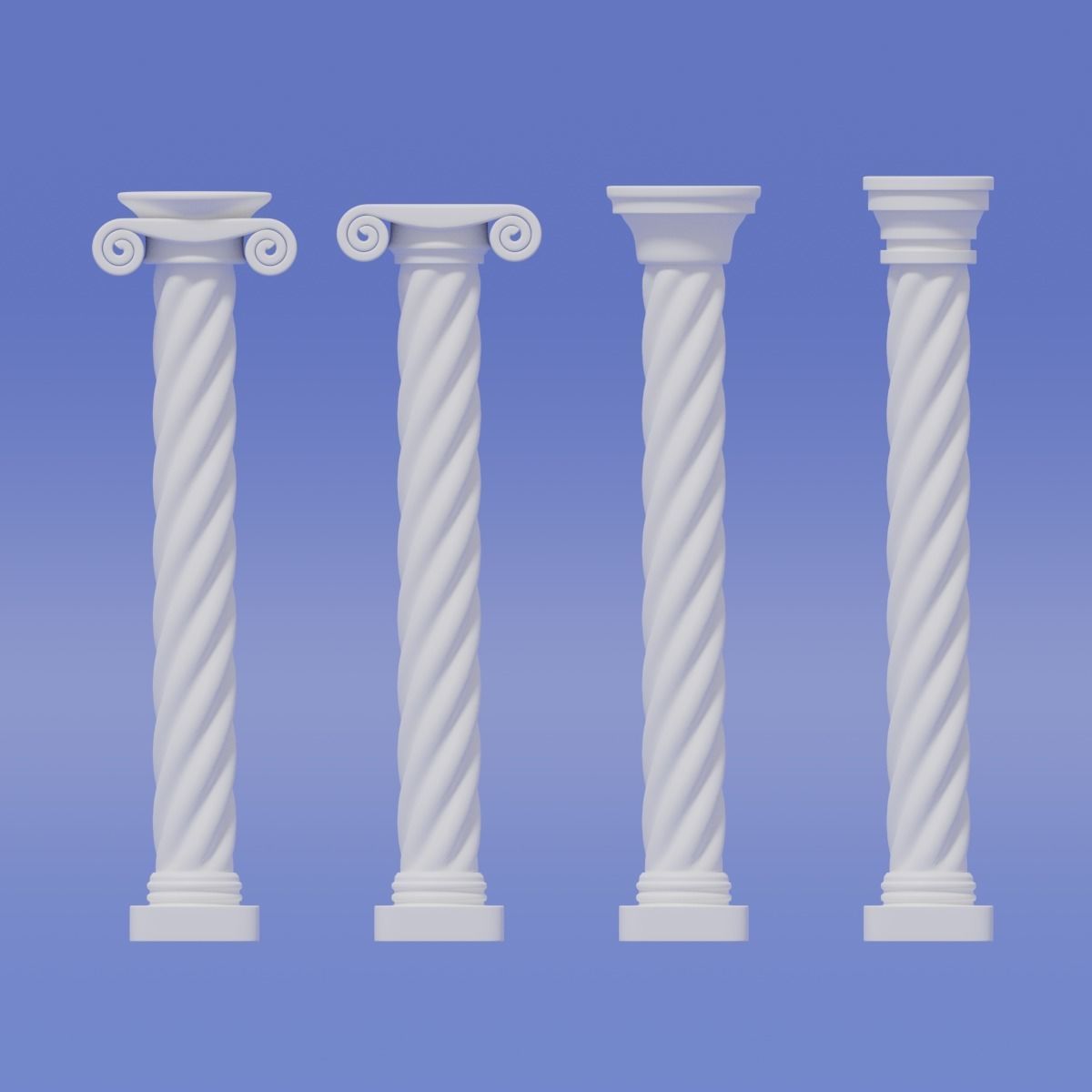 Greek and Roman Twisted Columns 3D model | CGTrader