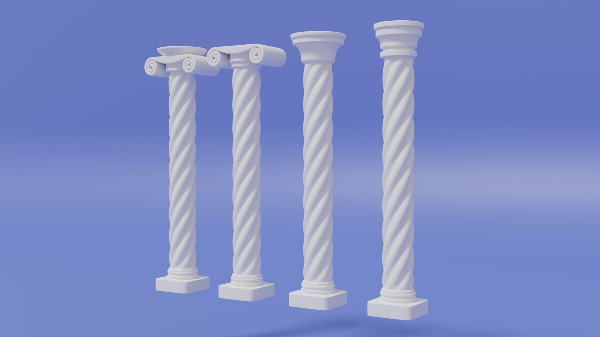 Greek and Roman Twisted Columns 3D model | CGTrader