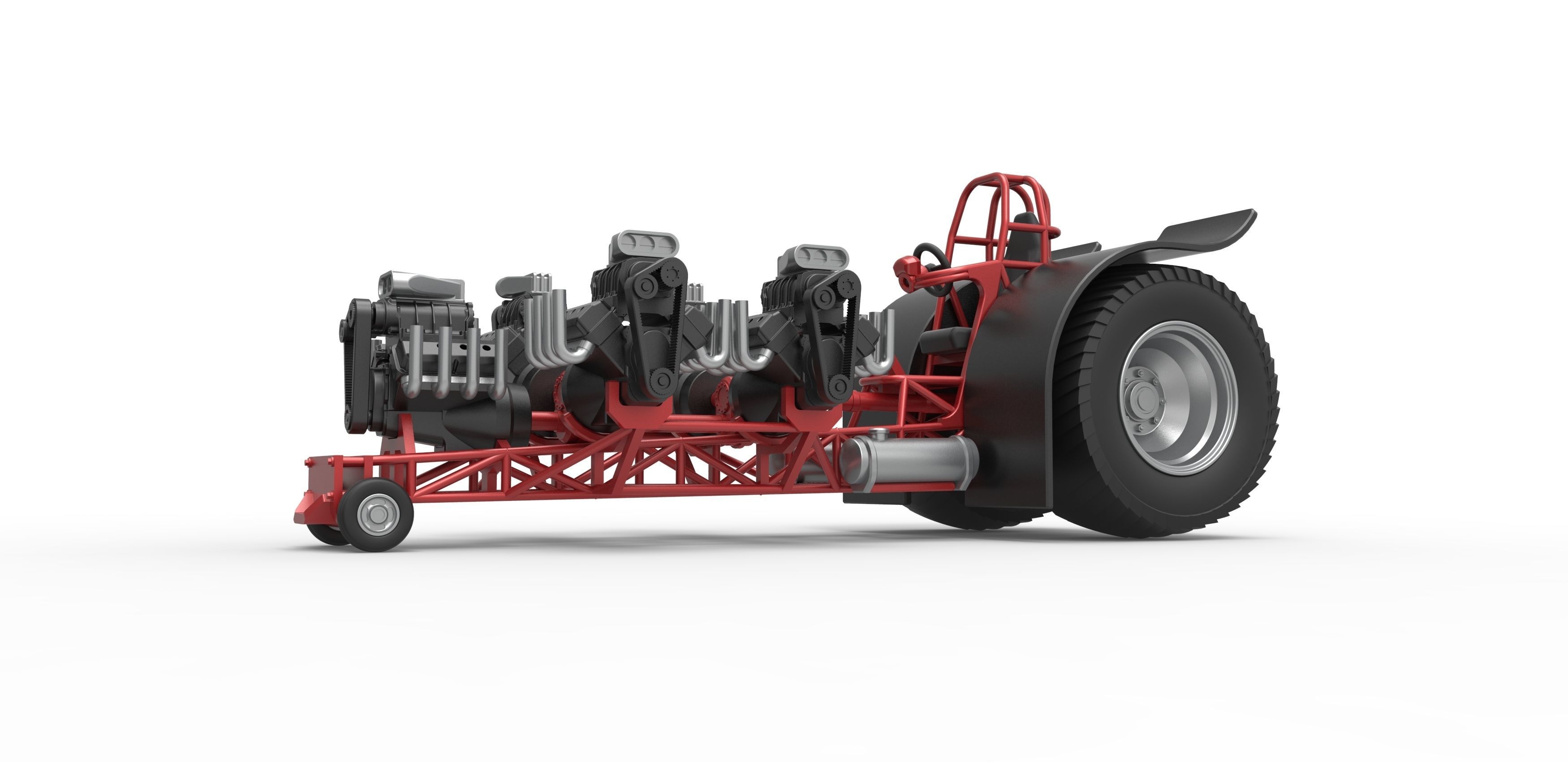 Diecast Pulling tractor 5 engines V8 Version 2 Scale 1 to 25 3D model ...