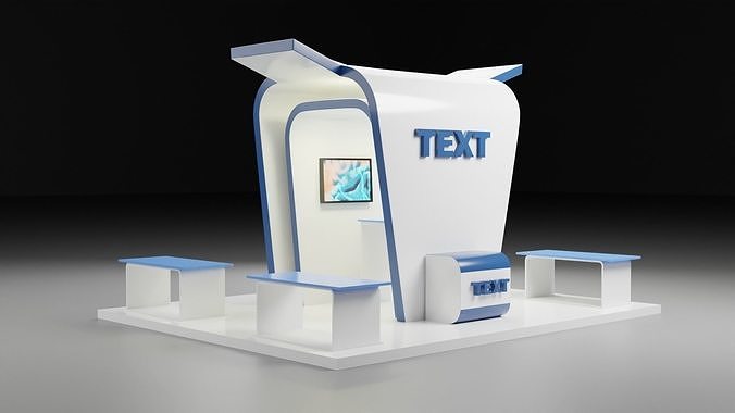 Modern Exhibition Booth 3D Model 3D model animated | CGTrader