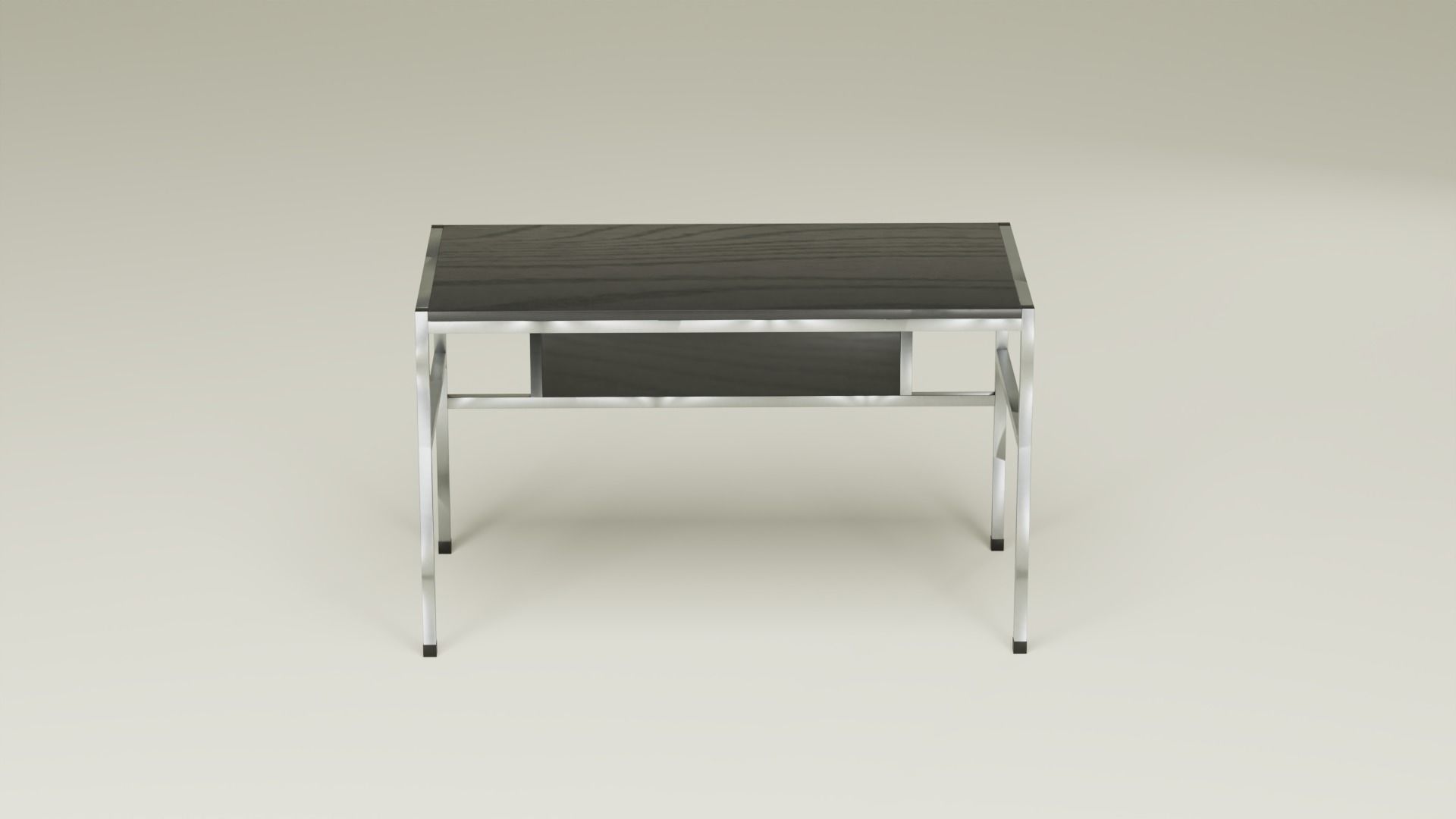 Student Study Set - Ebonized Wood Circular Brushed Steel - AMS01 free ...