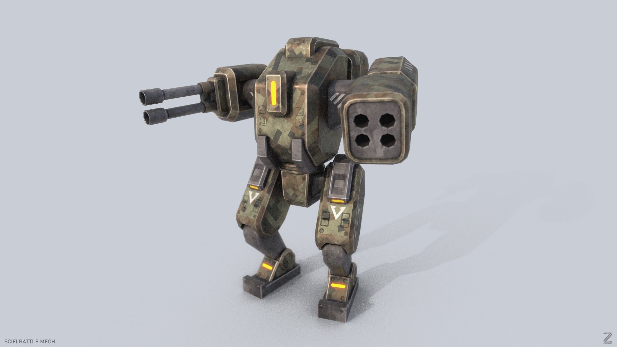 3D model Low poly stylized mech VR / AR / low-poly | CGTrader