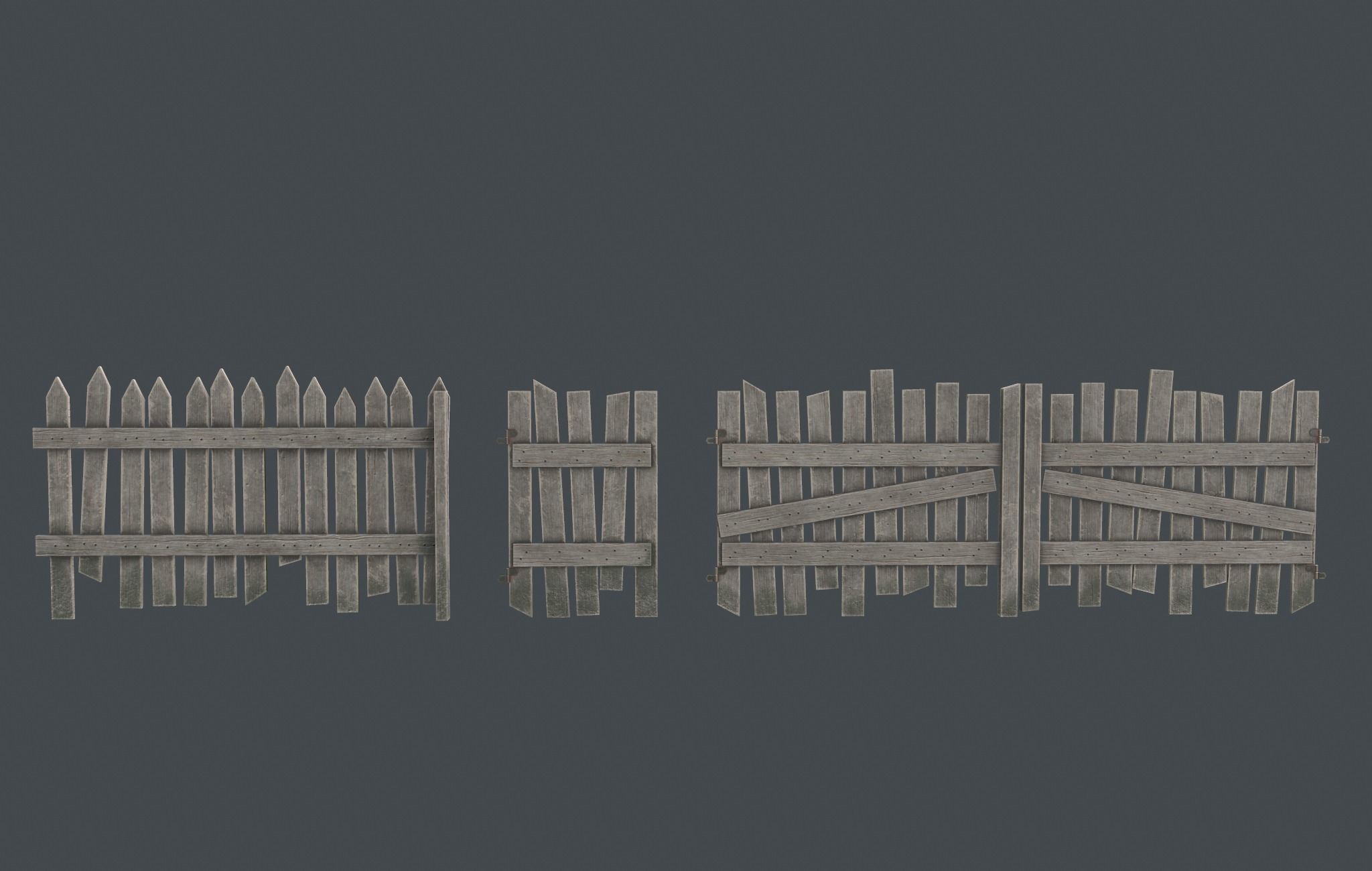 Wooden fencing 3D model | CGTrader