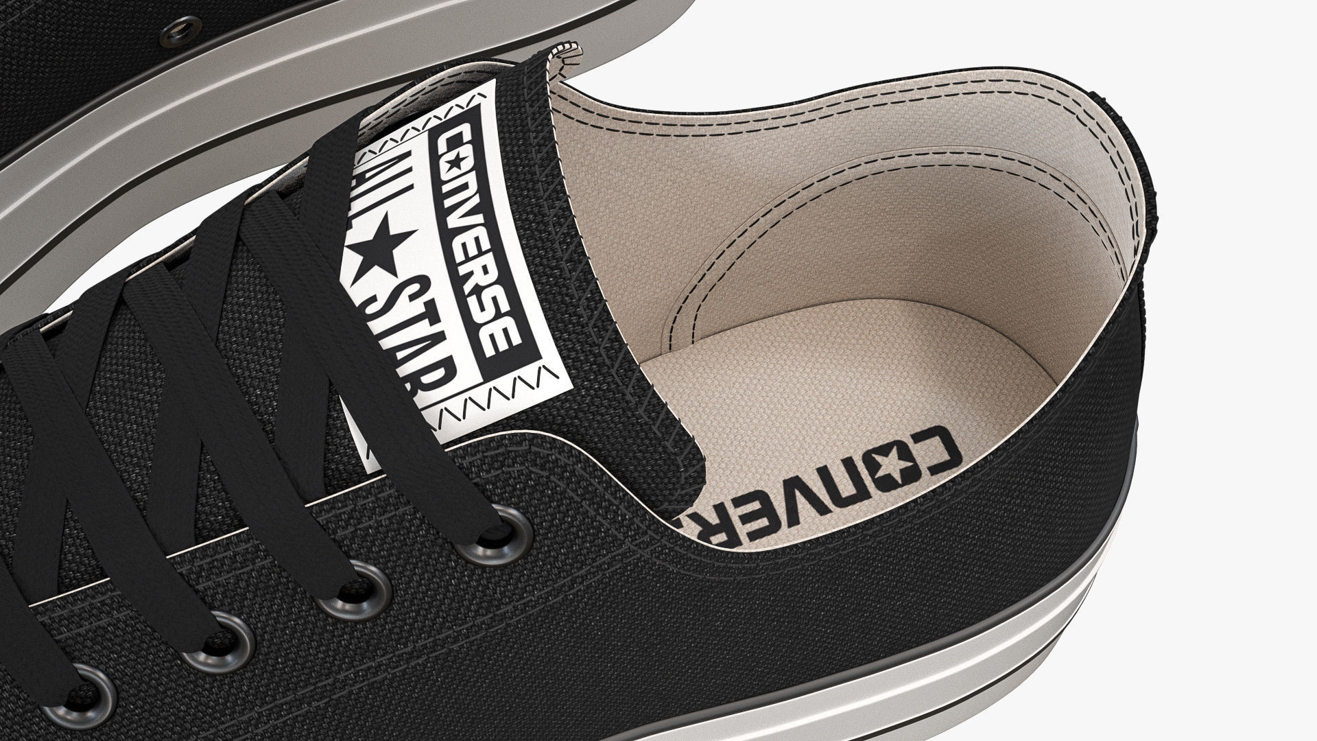 Chuck Taylor All Star Lift Platform Low Top Black 3D model | CGTrader