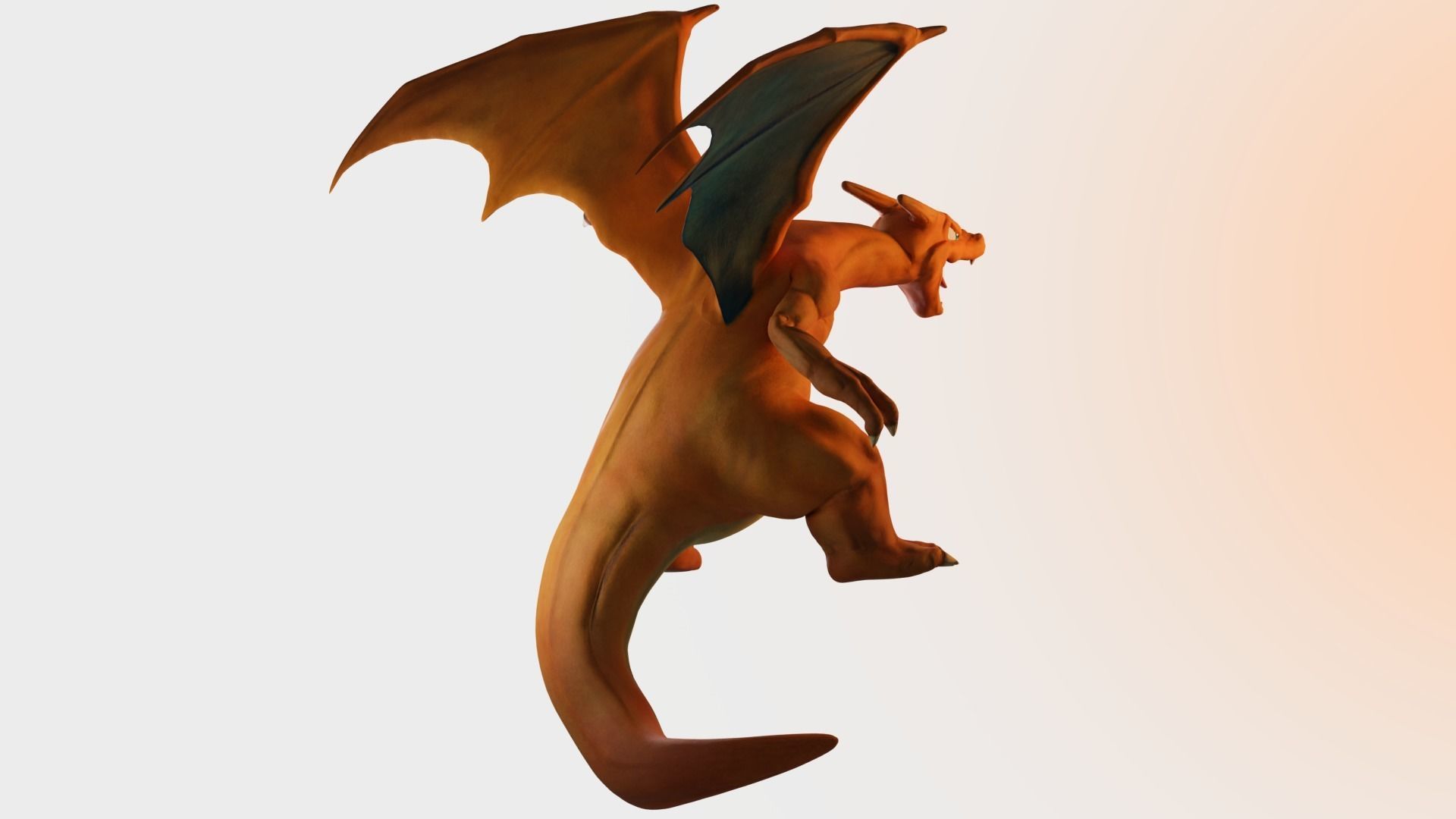 Charizard orange dragon 3D model rigged | CGTrader