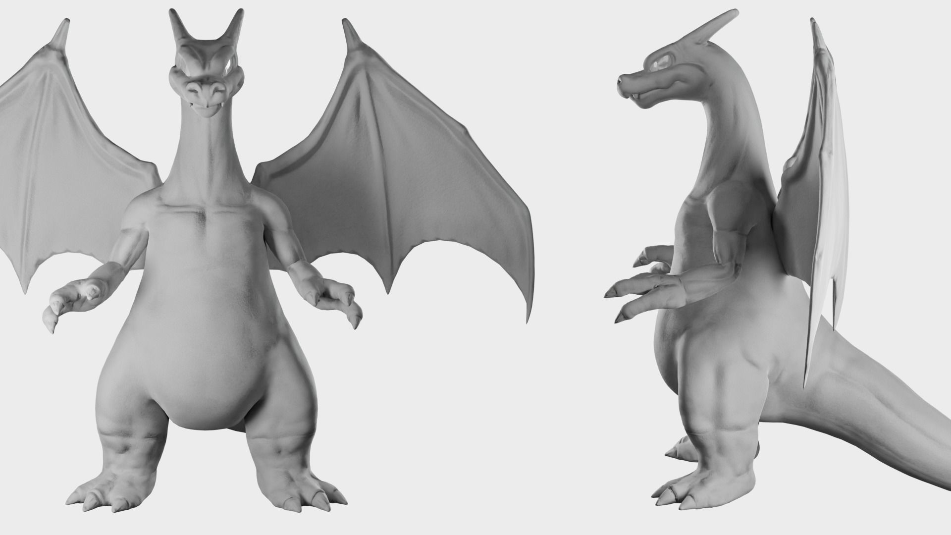 Charizard orange dragon 3D model rigged | CGTrader