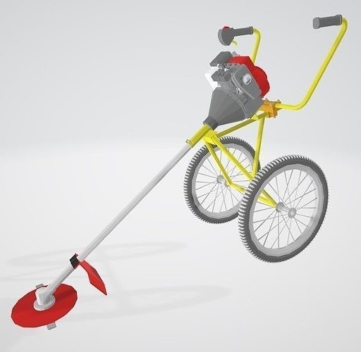 Brushcutter lawnmower - lawnmower free 3D model | CGTrader