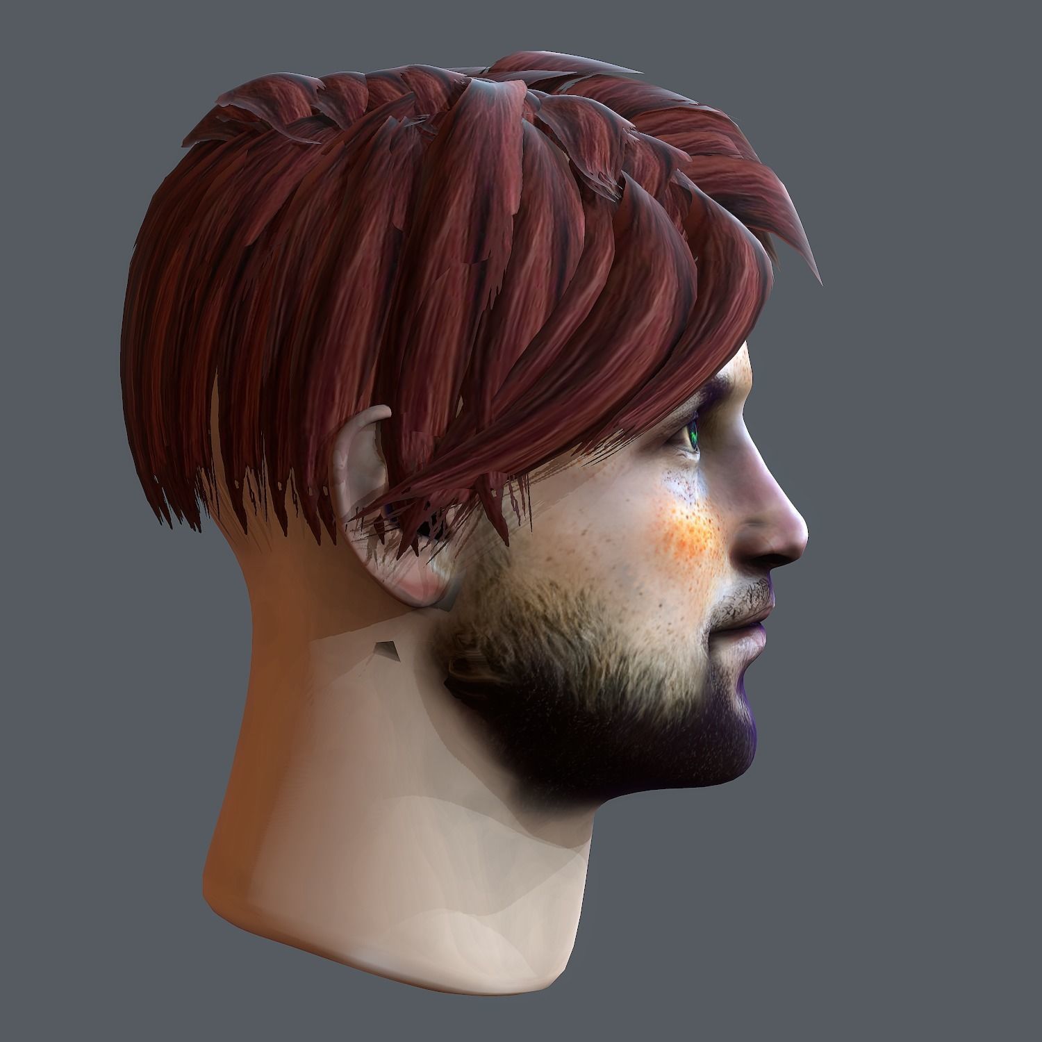 3D model Realistic White Male Head Bundle 3D model Game Ready Low-poly ...