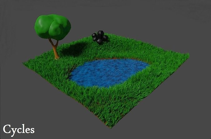 Natural Pond Scene free VR / AR / low-poly 3D model | CGTrader