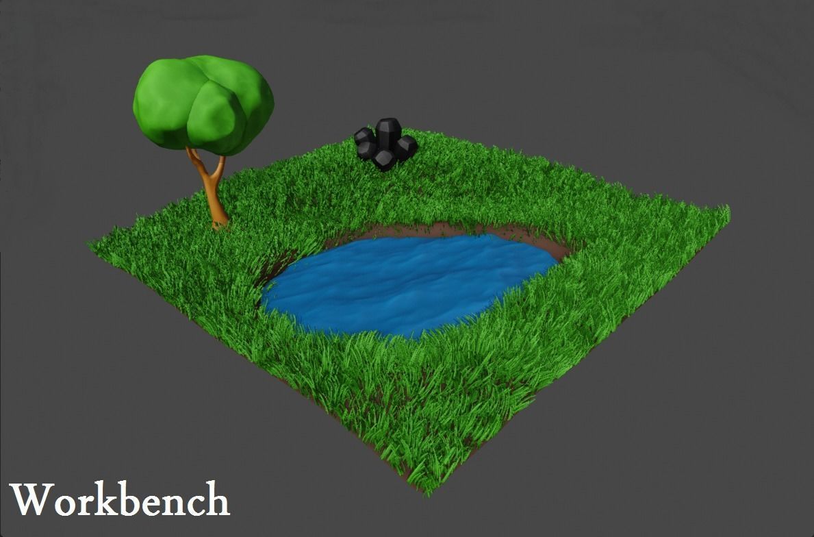 Natural Pond Scene free VR / AR / low-poly 3D model | CGTrader