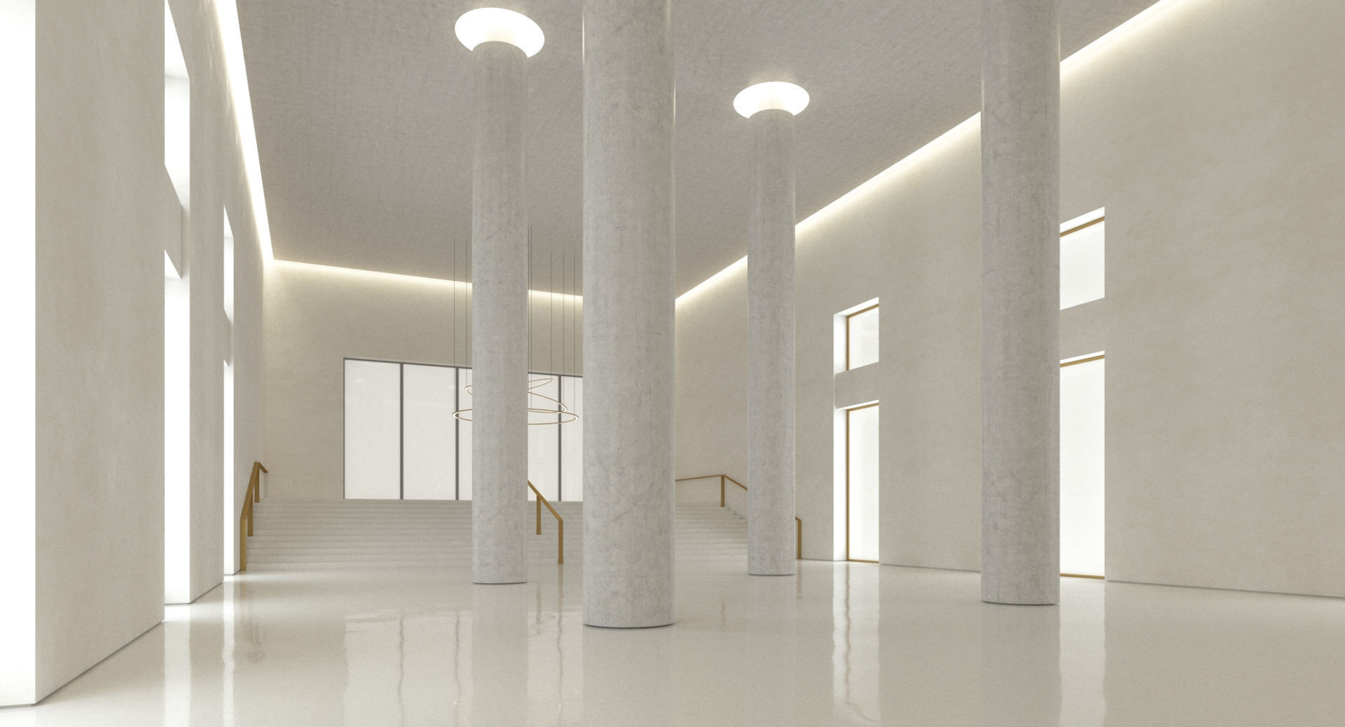 Luxury Building Entrance Lobby 3D model | CGTrader