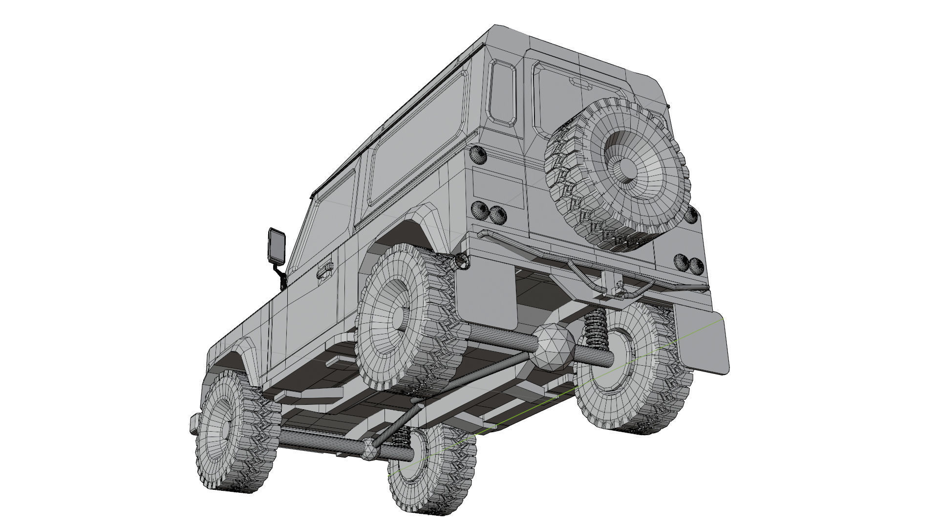 3D model Land Rover Defender 90 Low Poly VR / AR / low-poly | CGTrader
