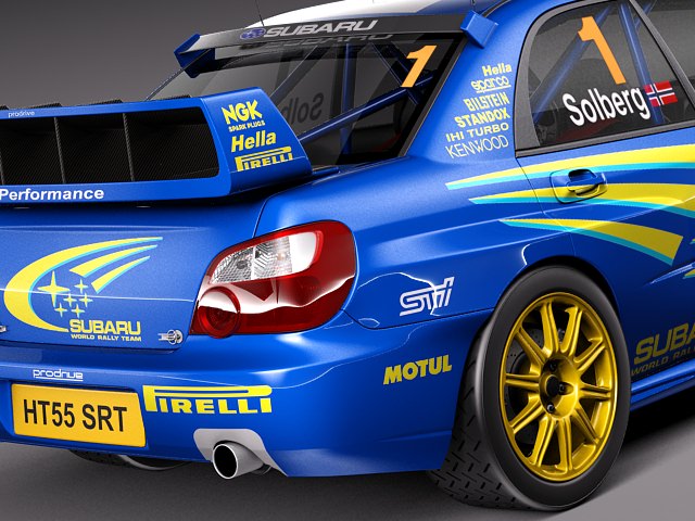 Subaru Impreza STi WRC 2004 3D Model MAX OBJ 3DS FBX C4D LWO LW LWS ...