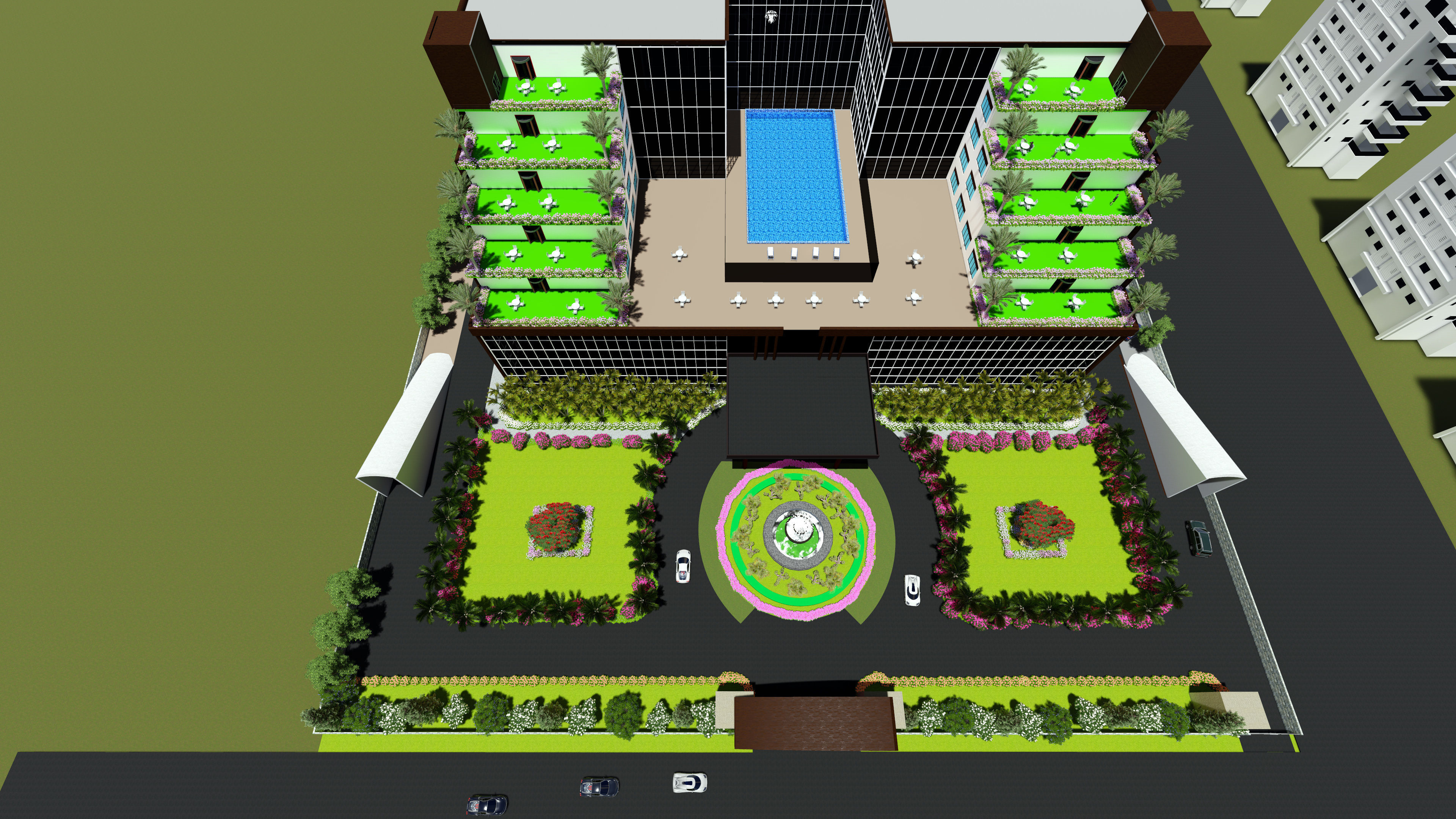 3d model of hotel all sources file revit sketchup 3D model animated ...