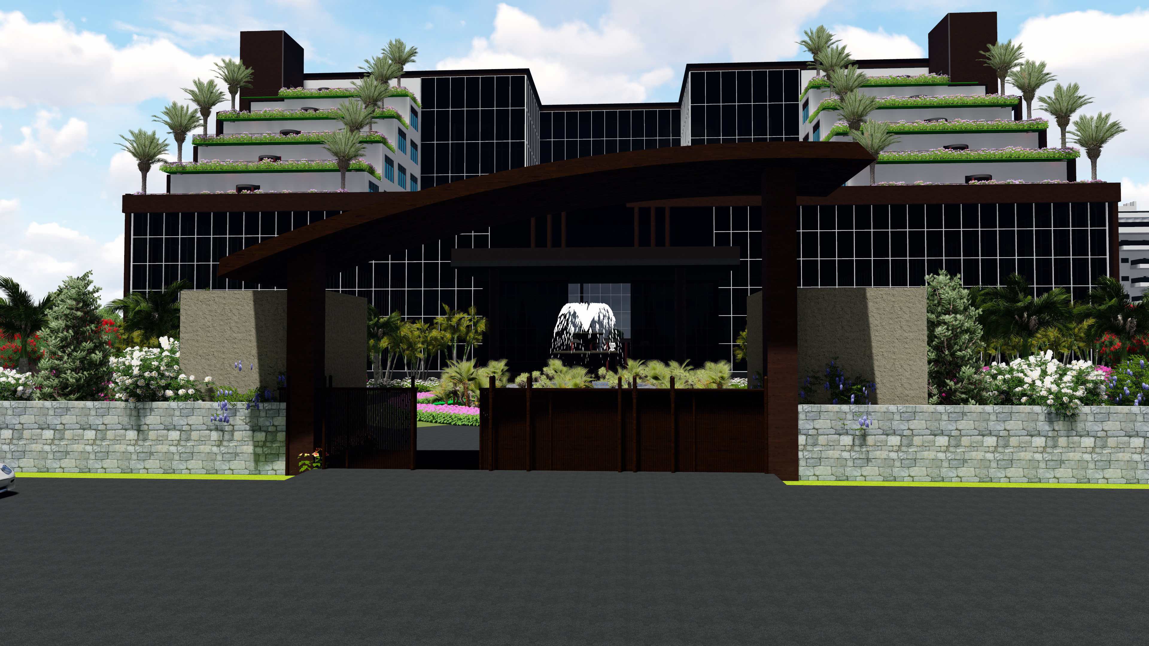 3d model of hotel all sources file revit sketchup 3D model animated ...