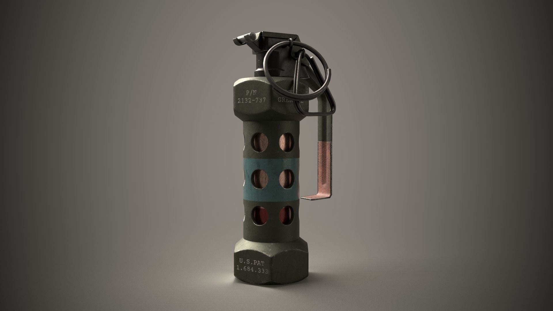 3D model M84 stun grenade PBR low-poly game ready VR / AR / low-poly ...