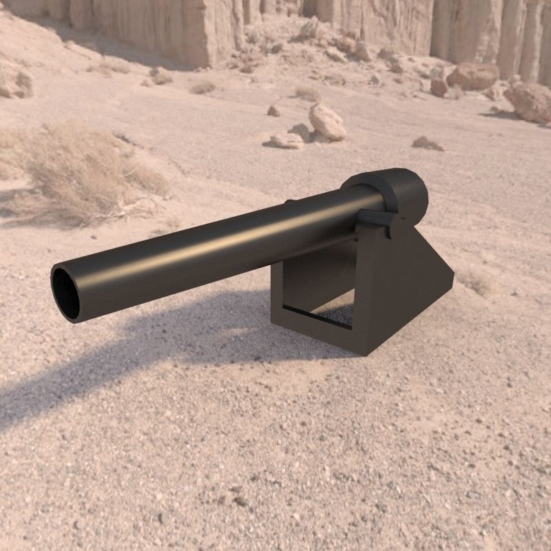 3D model Parrot gun Civil War 200 pound low poly VR / AR / low-poly ...