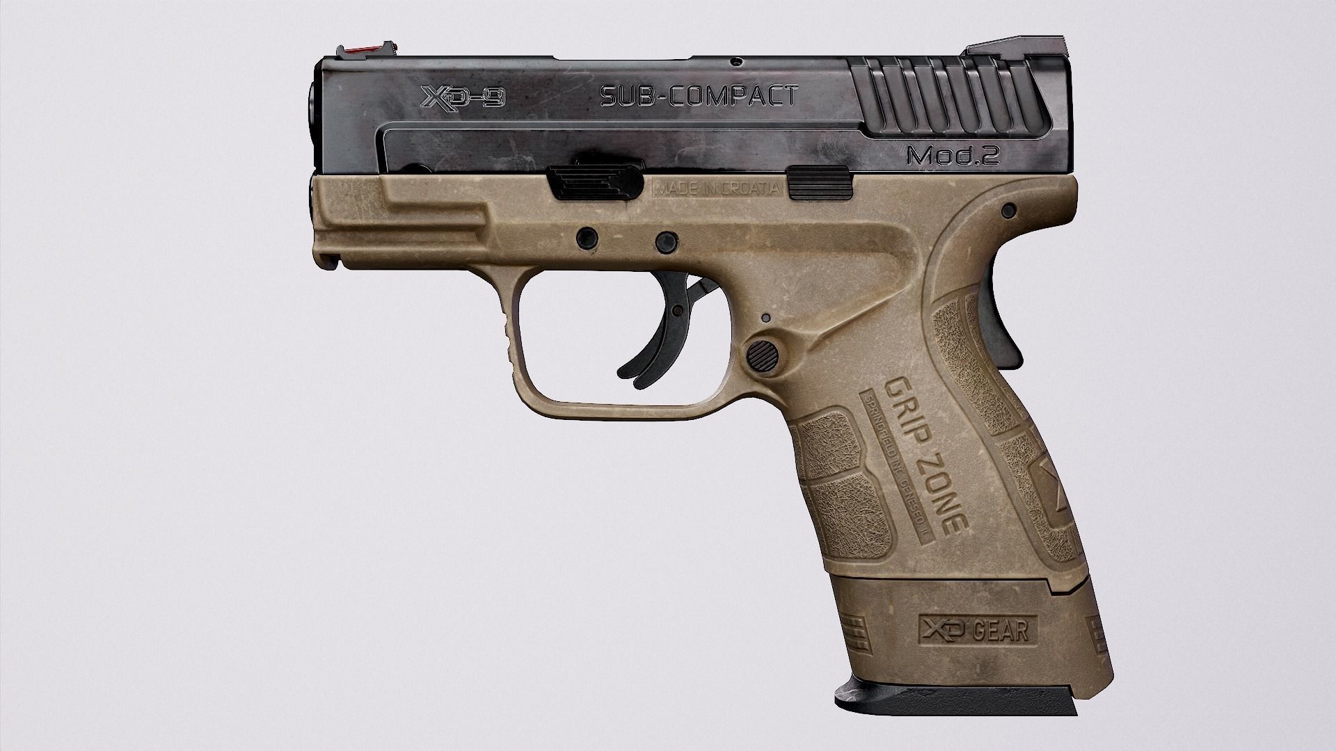 Springfield XD-MOD2 - Tan free VR / AR / low-poly 3D model | CGTrader
