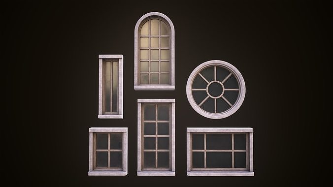 3D model Set of different windows VR / AR / low-poly | CGTrader