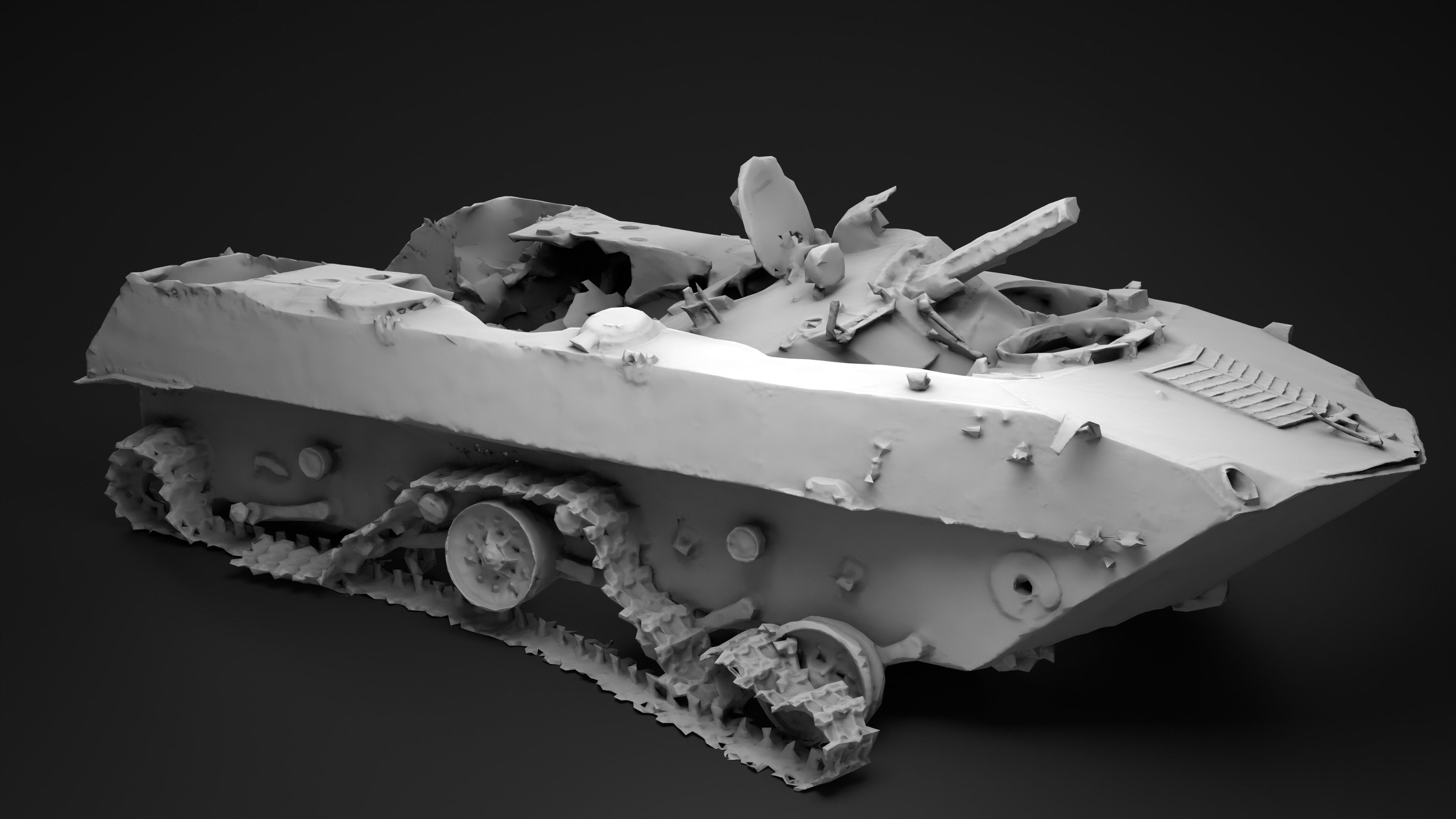 3D model Burnt russian BMD-2 Photoscan Game Ready VR / AR / low-poly | CGTrader