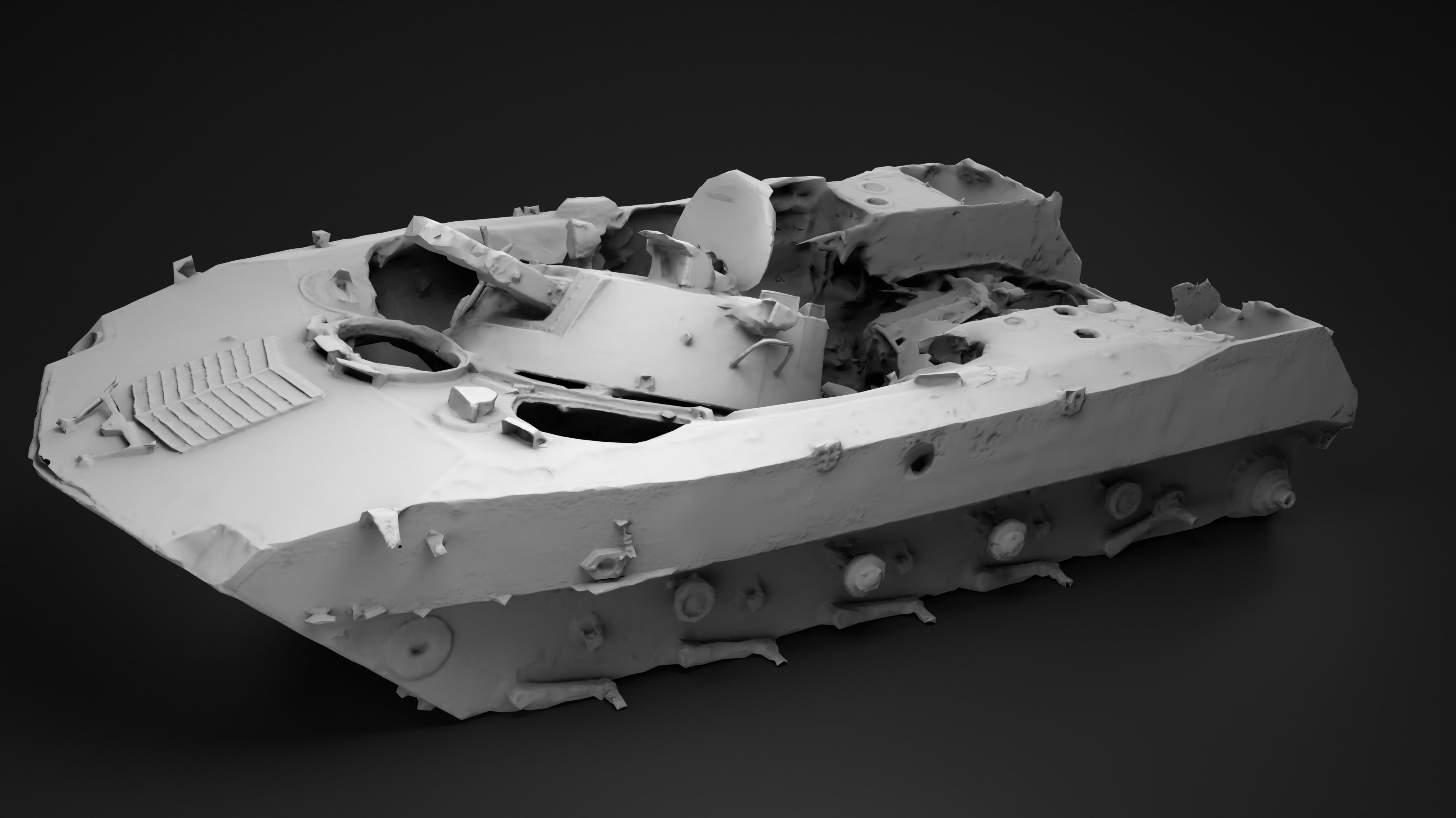 3D model Burnt russian BMD-2 Photoscan Game Ready VR / AR / low-poly | CGTrader