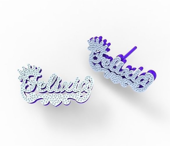 earrings name Felixia 3D model 3D printable | CGTrader