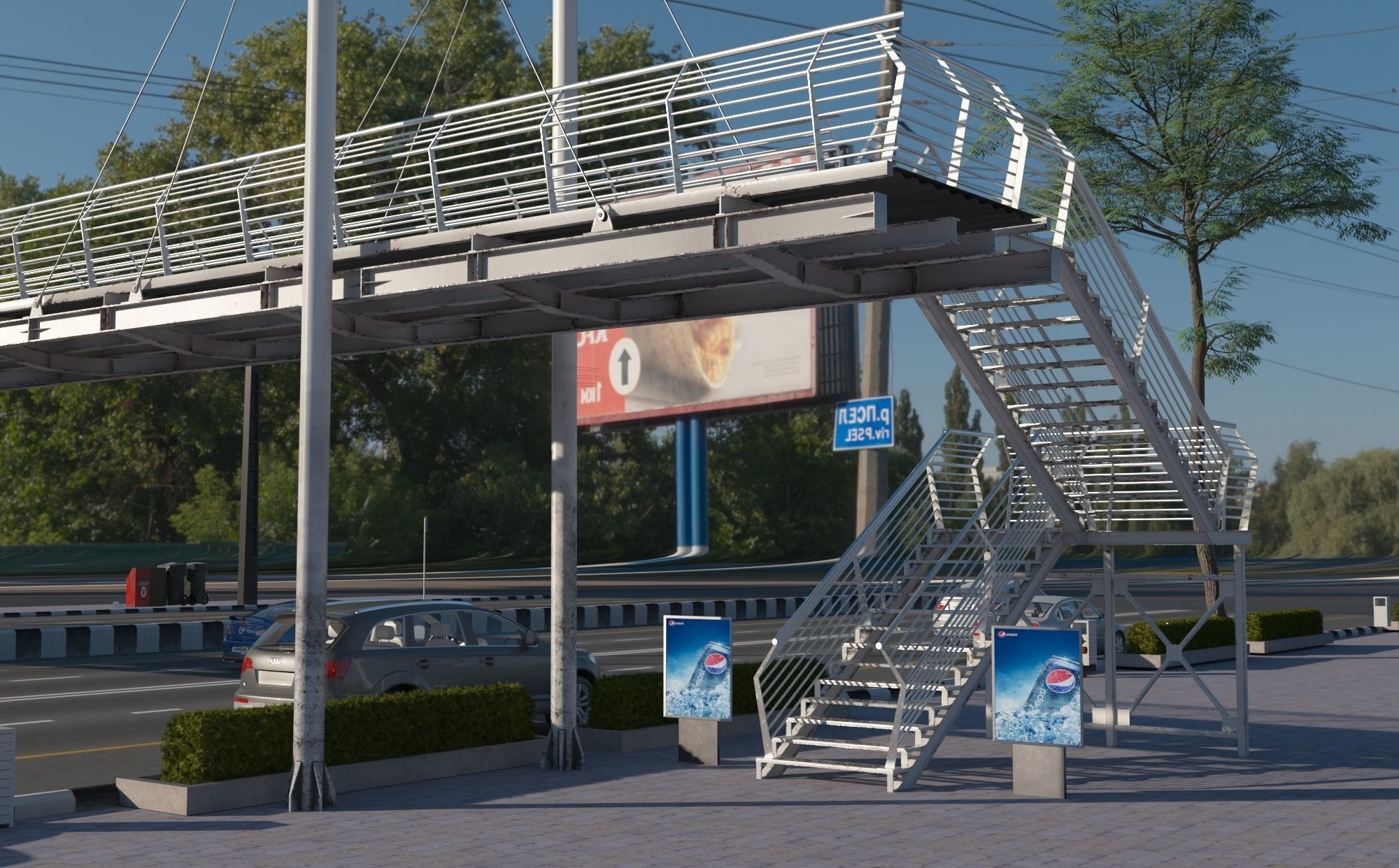 3D model Pedestrian Bridge VOL 4 VR / AR / low-poly | CGTrader