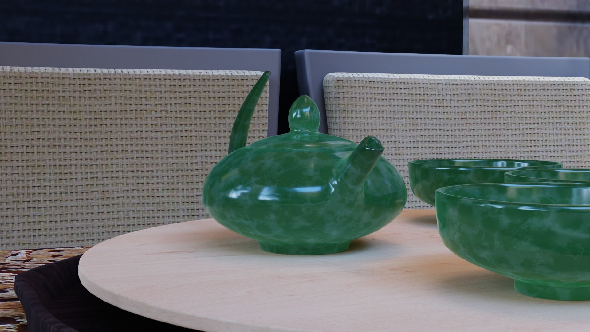 3D model Chinese Jade Tea Set VR / AR / low-poly | CGTrader