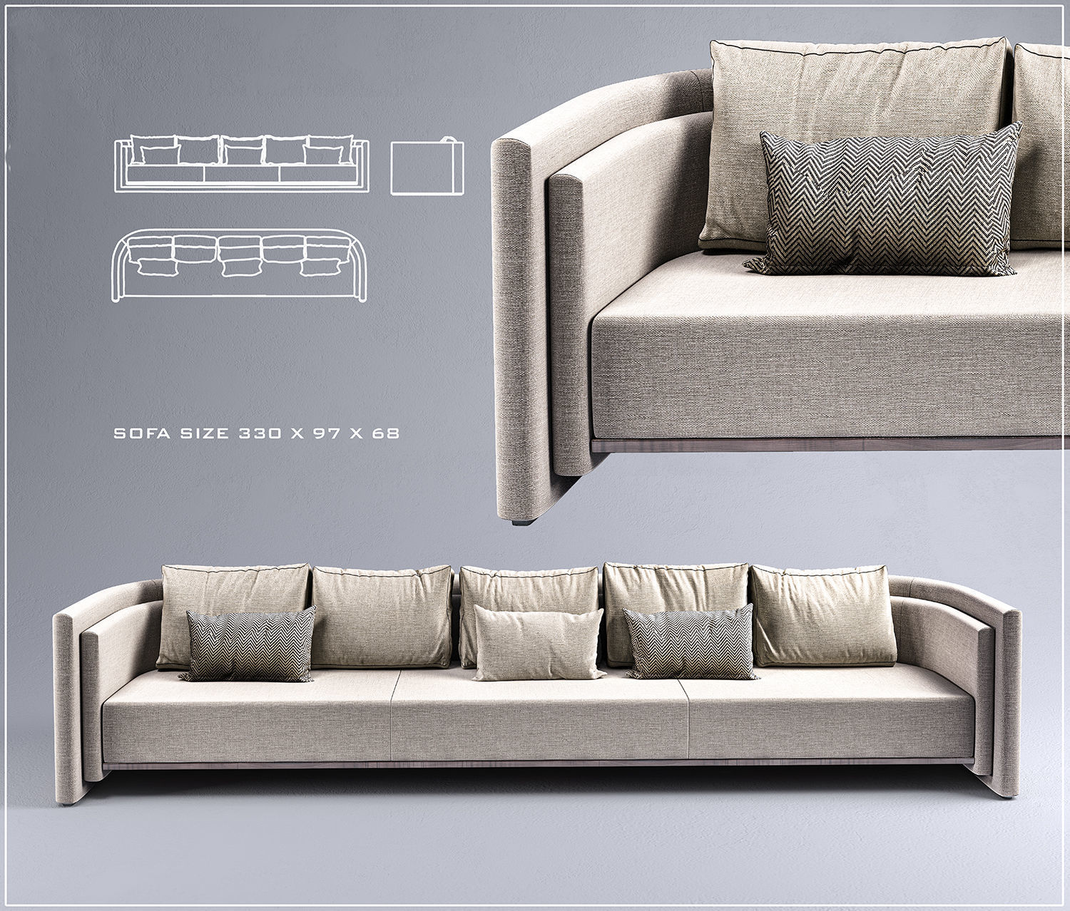 3D model NOMAD SOFA 3D model VR / AR / low-poly | CGTrader