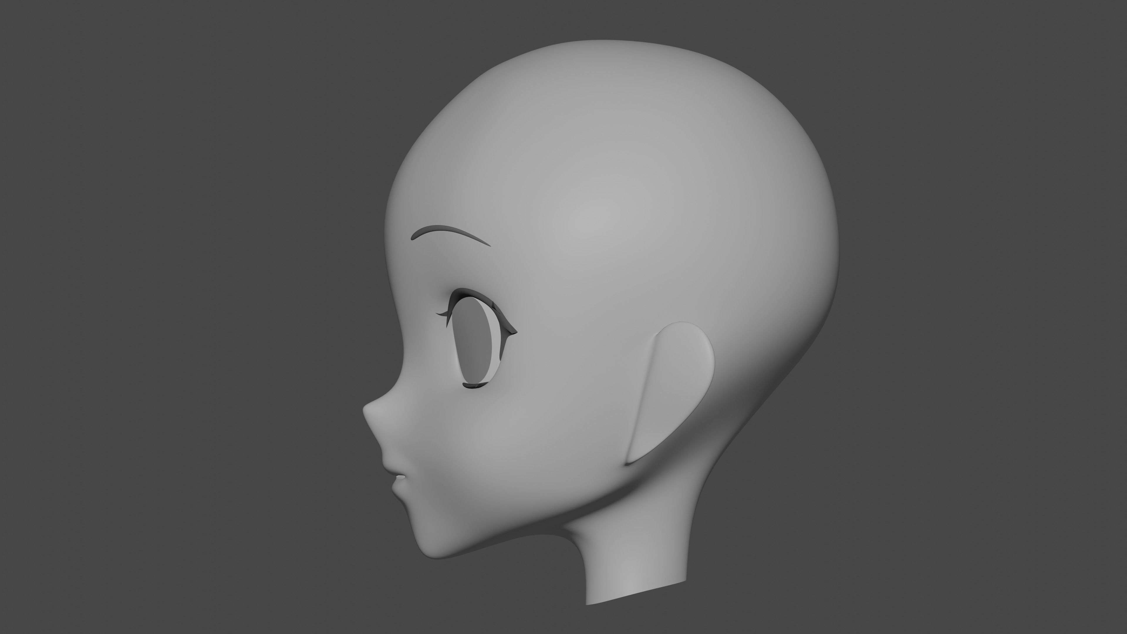 Female Anime Head 3D model | CGTrader