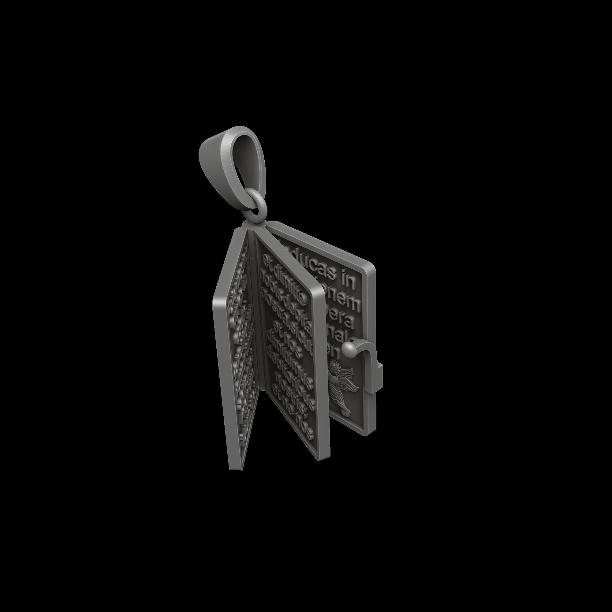 Holy Bible Book Pendant Pater Noster Prayer 3D model 3D printable ...