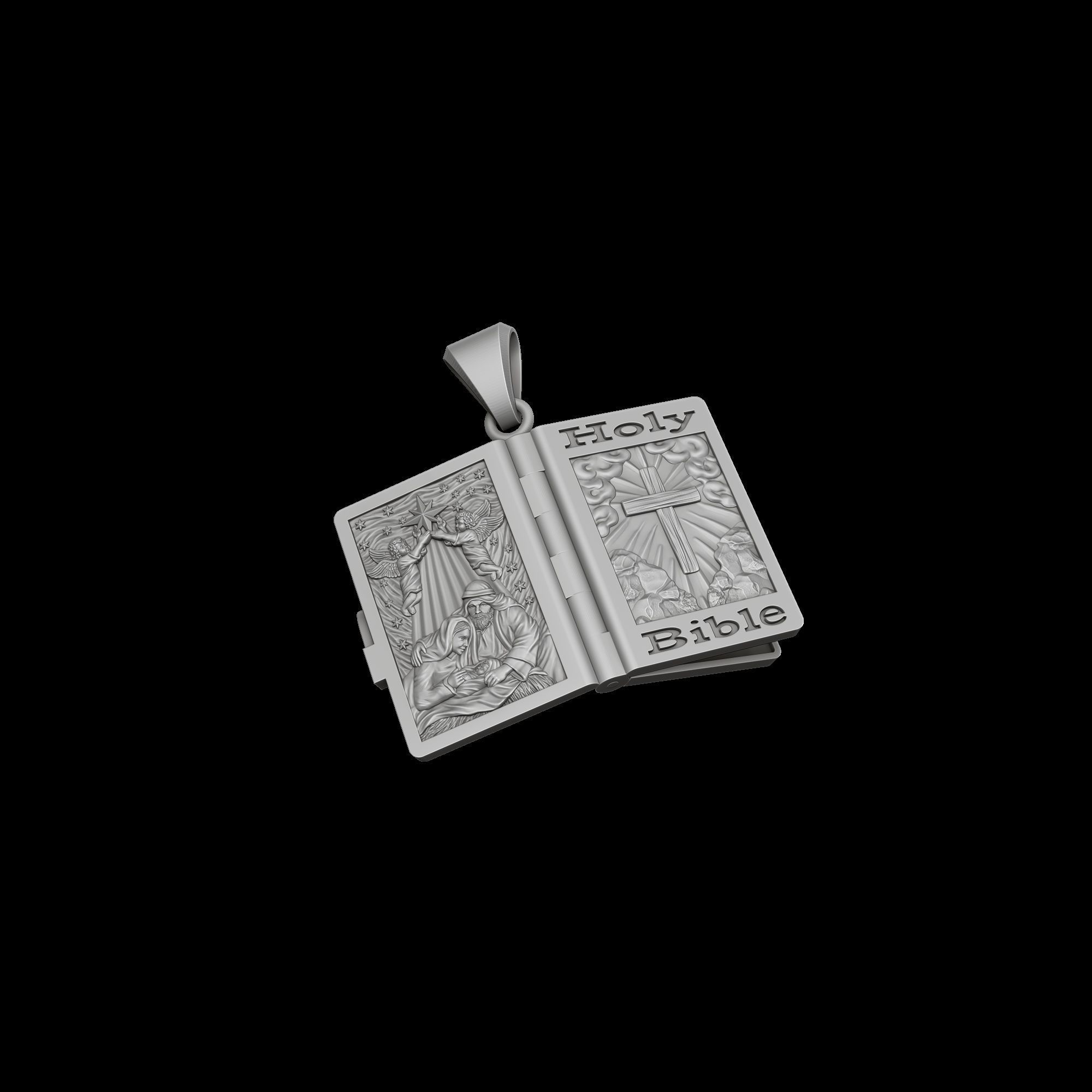 Holy Bible Book Pendant Pater Noster Prayer 3D model 3D printable ...