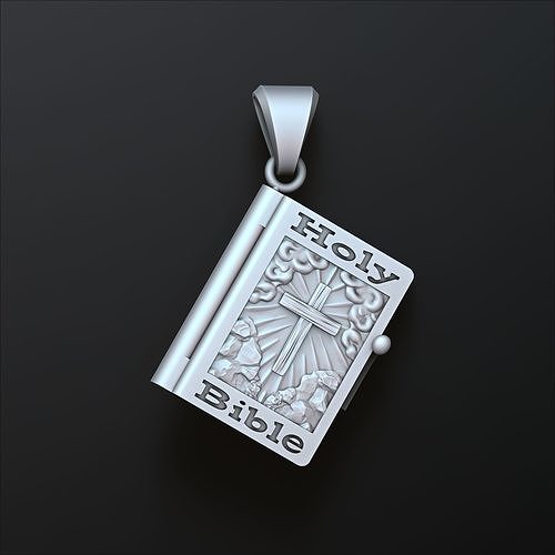 Holy Bible Book Pendant Pater Noster Prayer 3D model 3D printable ...