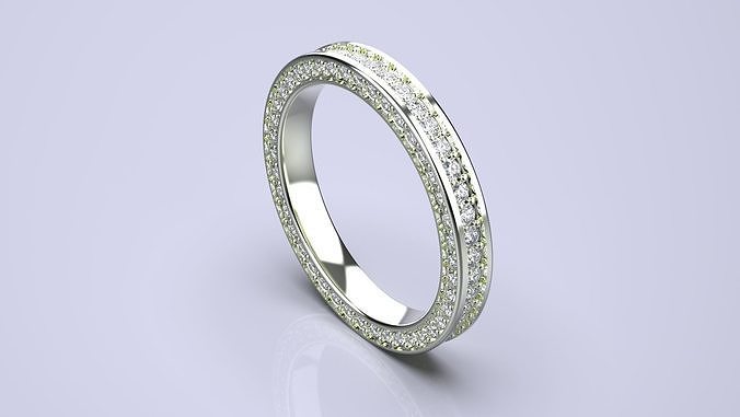 3 SIDE BRILLIANT ETERNITY RING 3D model 3D printable | CGTrader
