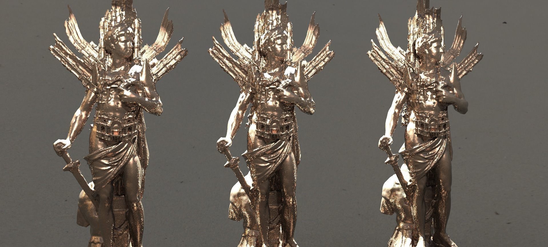 Roman God Mars abstract statue 5 3D model | CGTrader