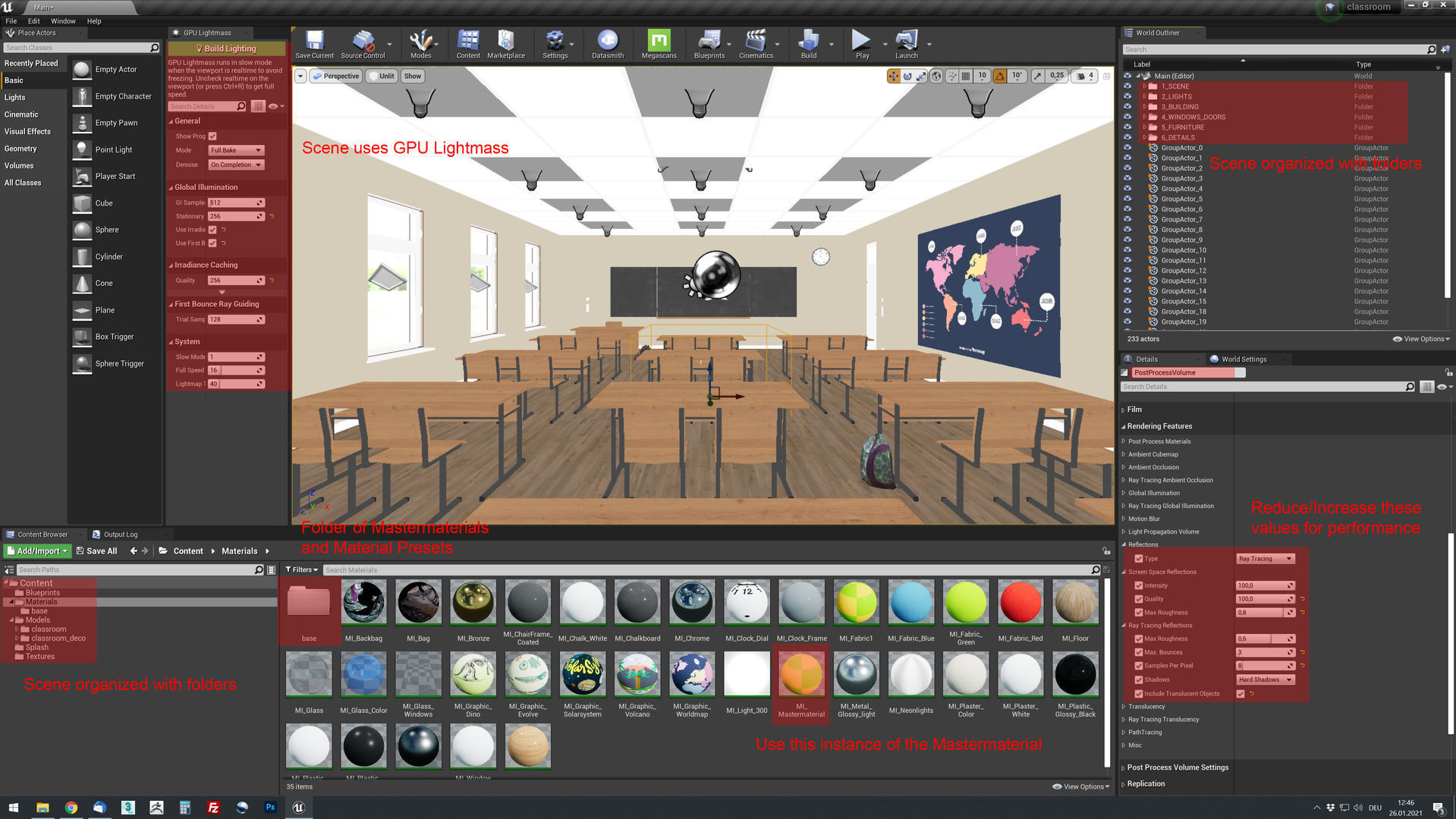 School Collection UE4 3D model | CGTrader